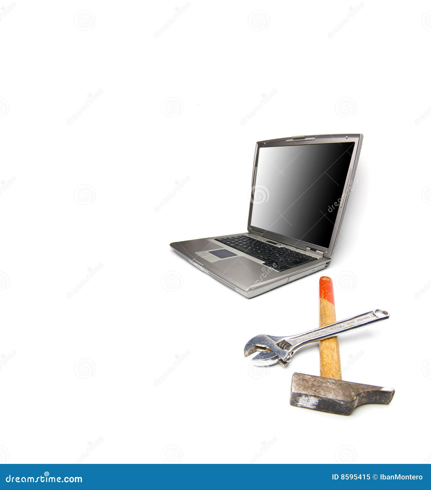 Laptop and tools stock image. Image of repair, broken - 8595415