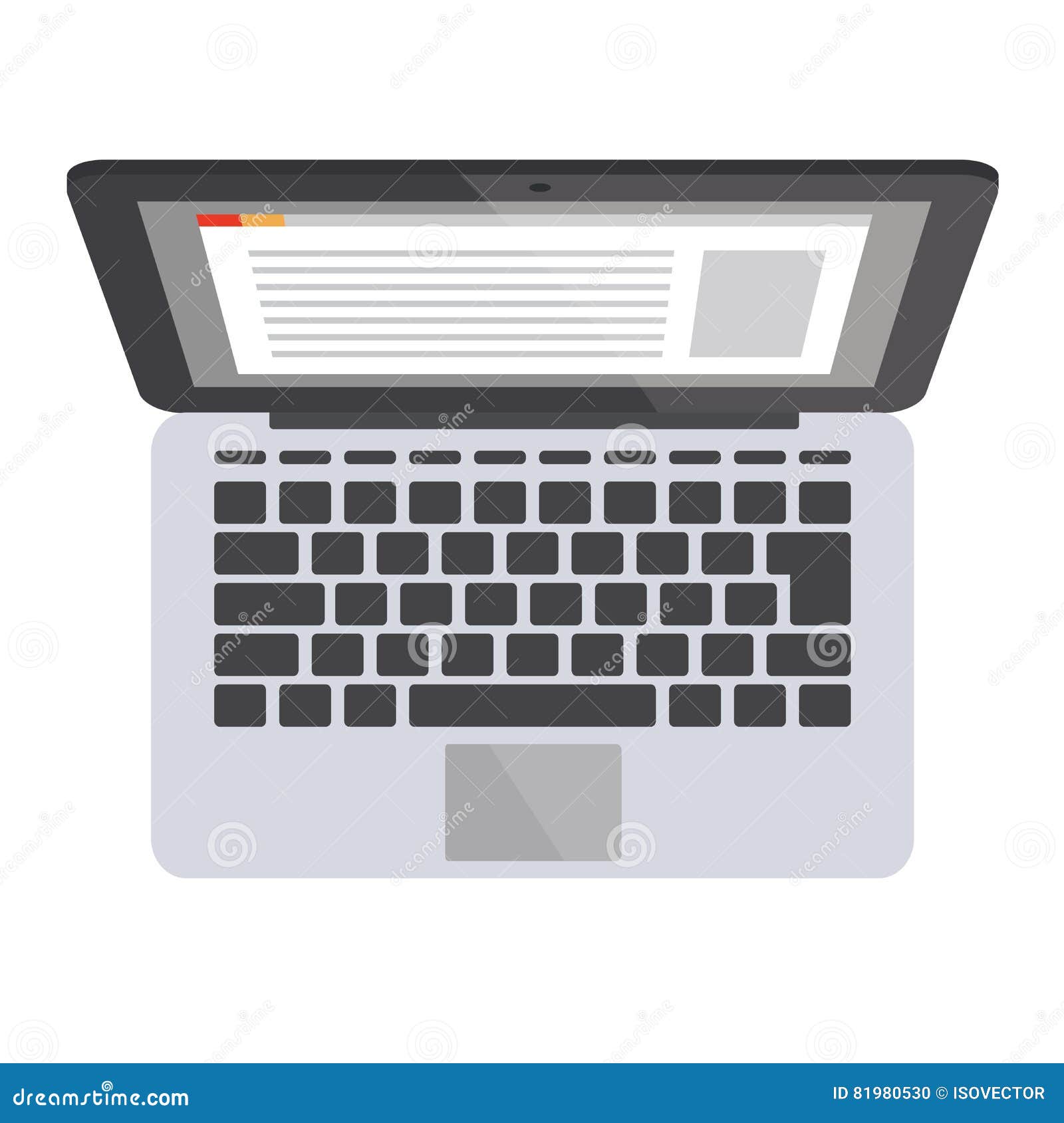 Laptop Top View Illustration Stock Vector - Illustration of digital ...