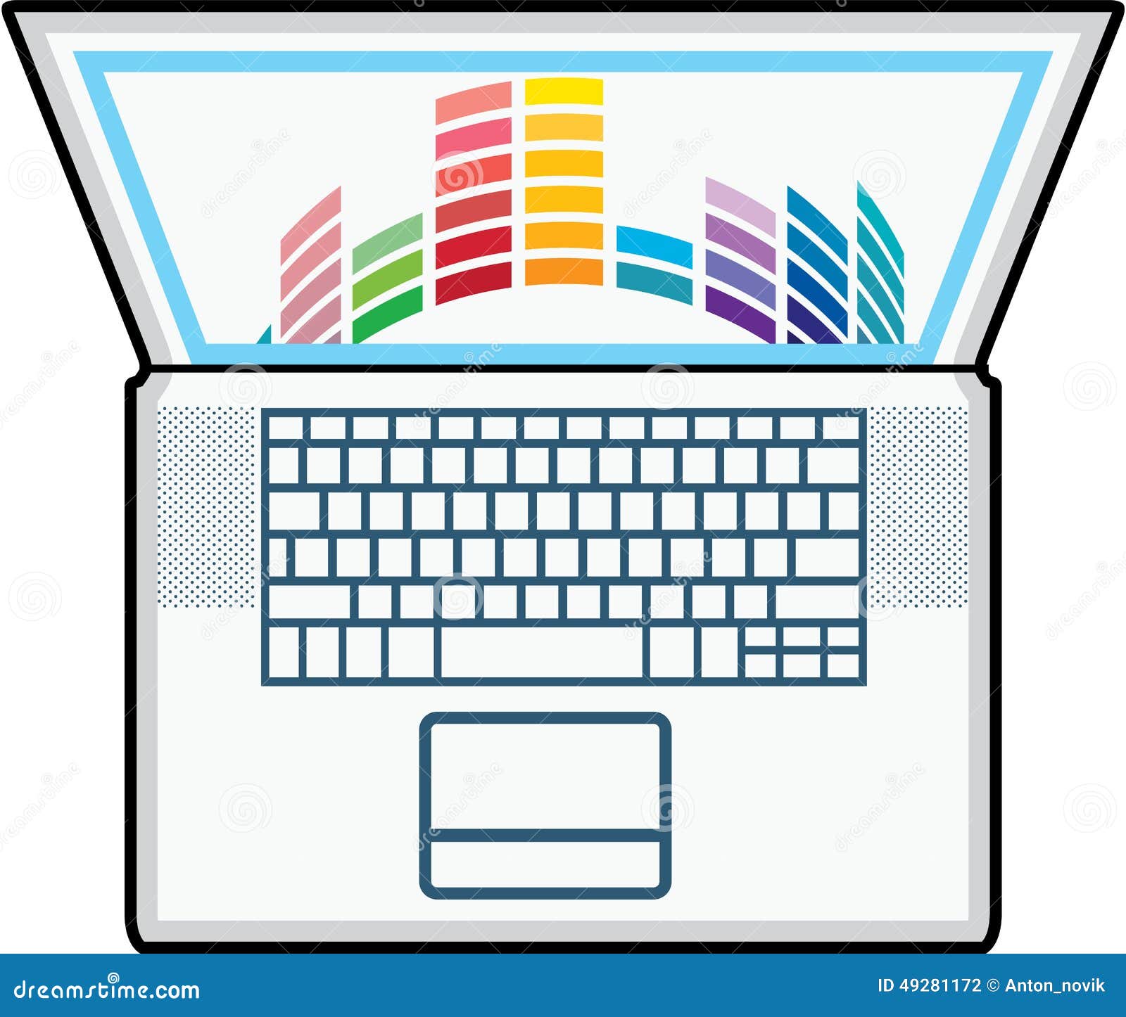 Laptop Top View Vector Graphic Stock Vector - Illustration of design ...