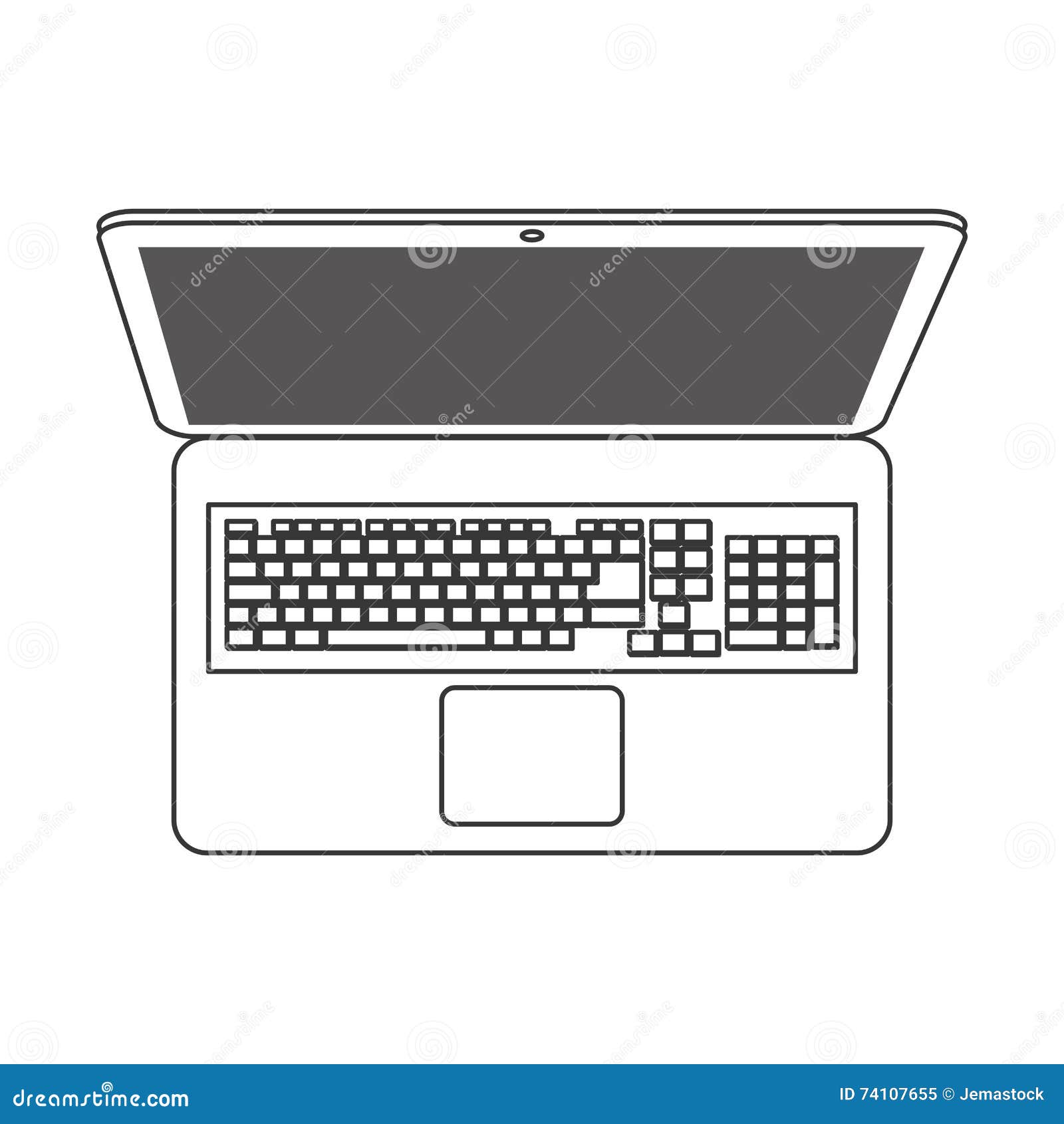 Laptop topview icon stock illustration. Illustration of communication ...
