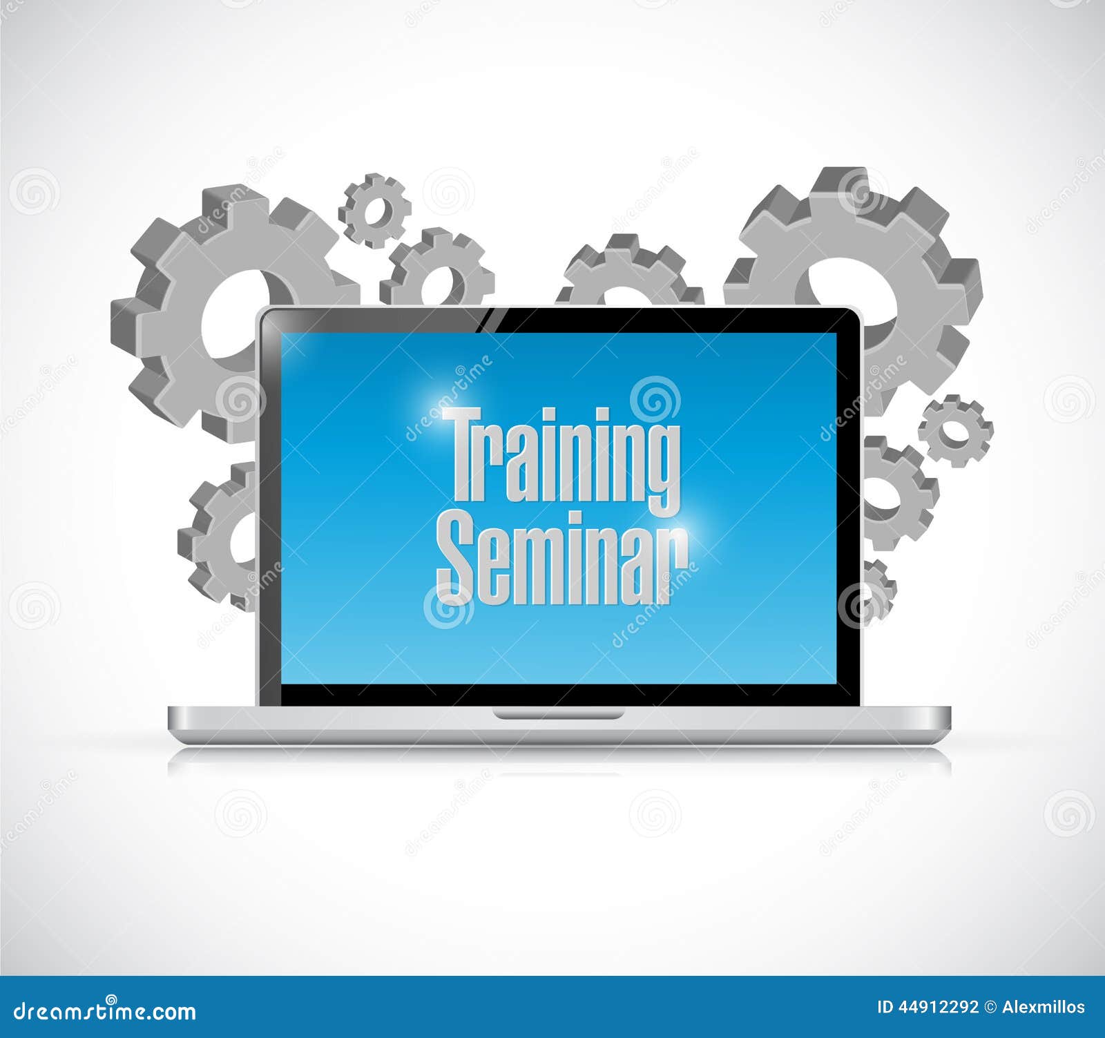 Laptop Training Seminar Gear Illustration Design Stock Illustration ...