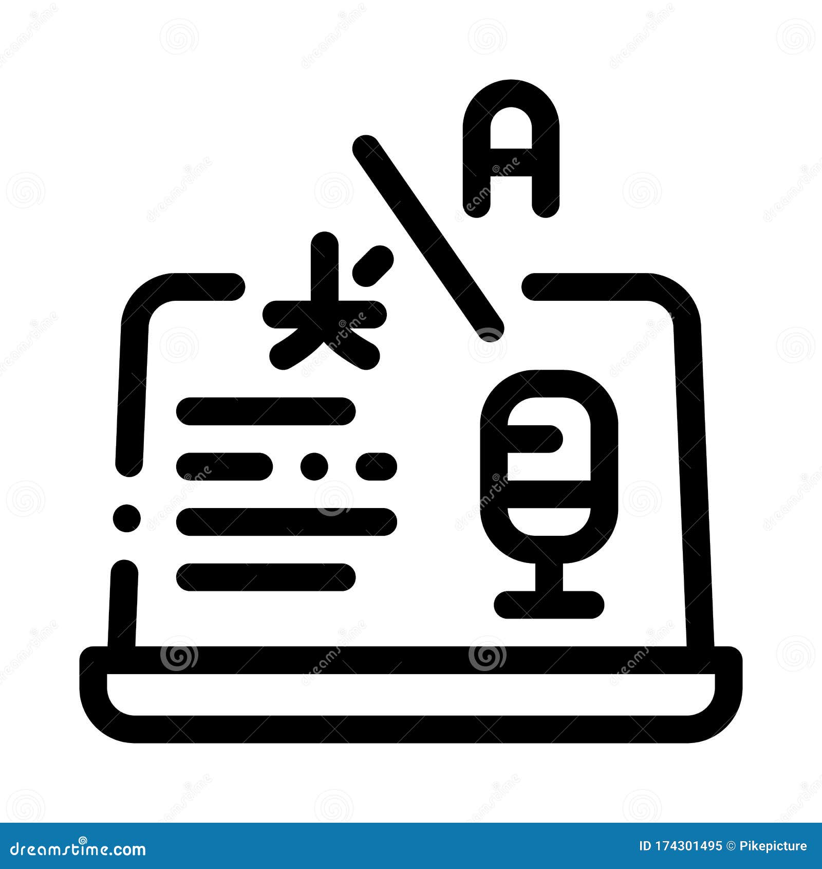 Laptop Translation Program Icon Thin Line Vector Stock Vector ...