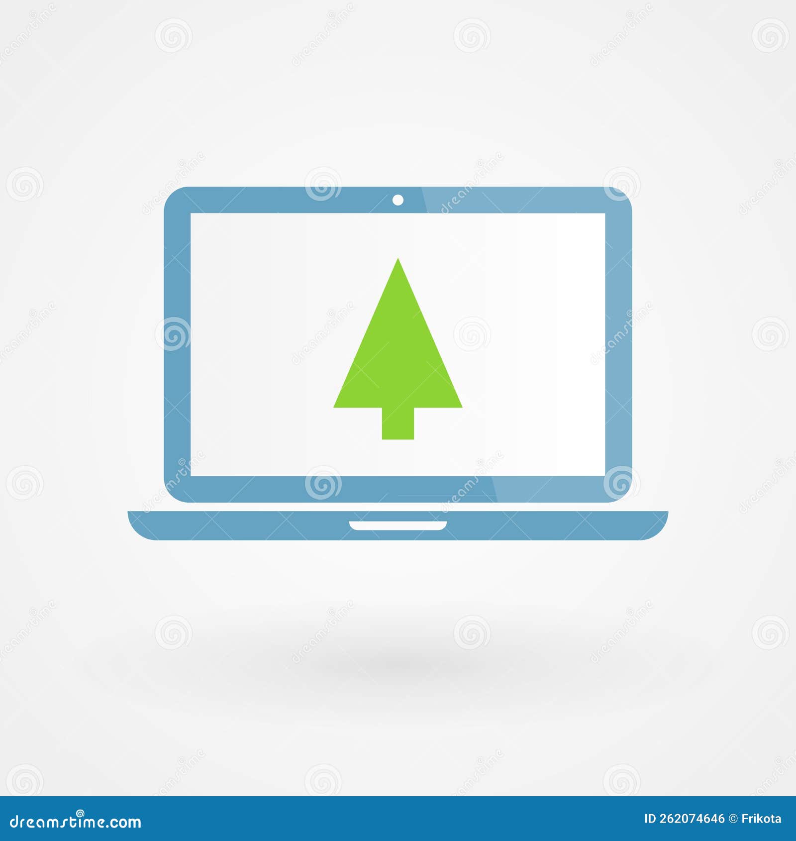 Laptop and Tree. Concept of Forest, Nature. Vector Illustration, Flat ...