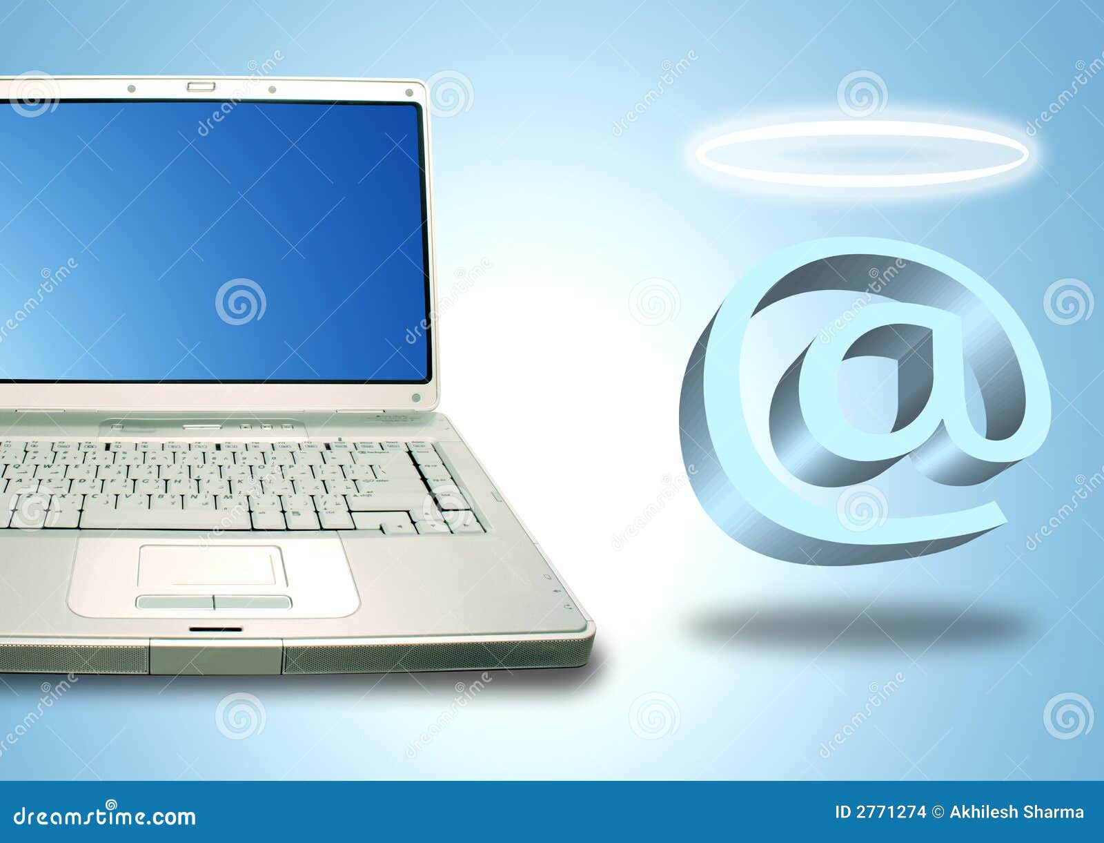 Laptop-und eMail-Engel stock abbildung. Illustration von computer - 2771274