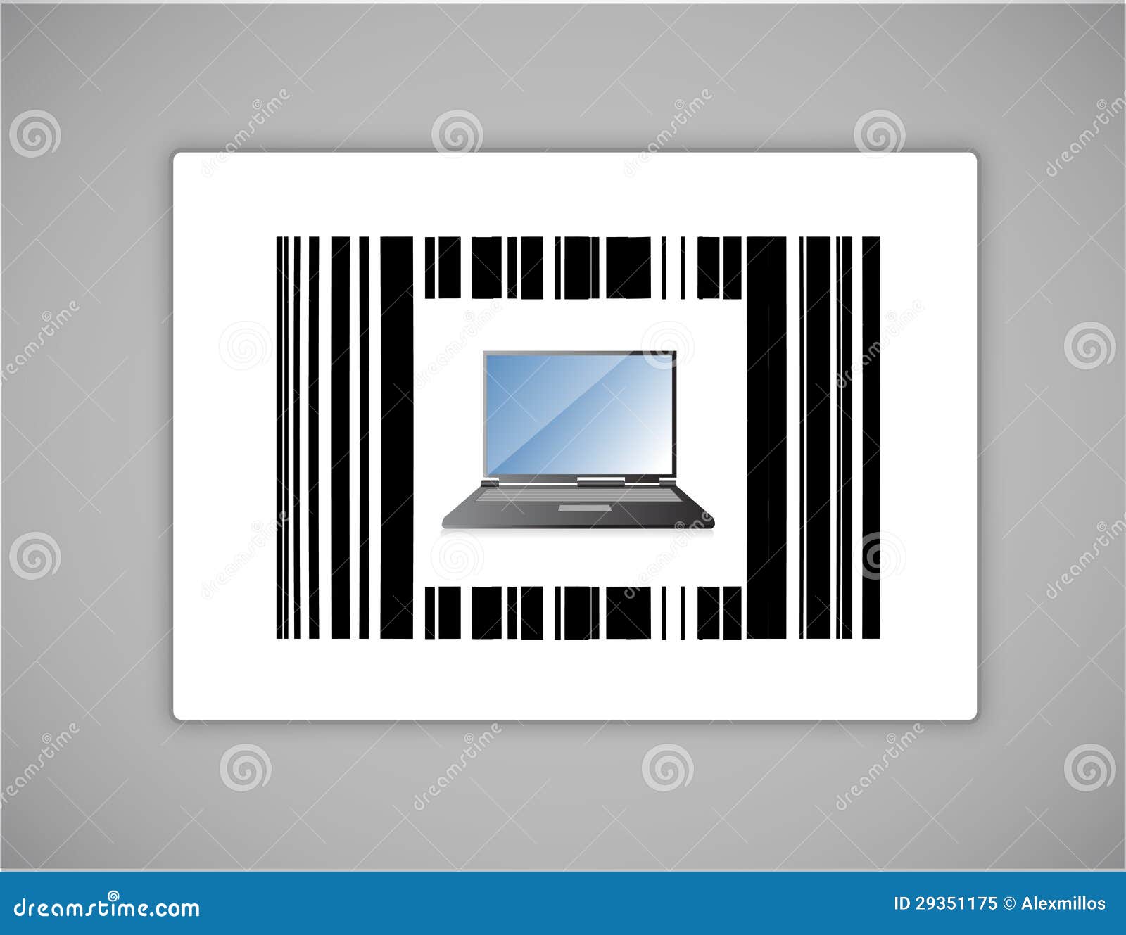 Laptop upc or barcode stock illustration. Illustration of promotion ...