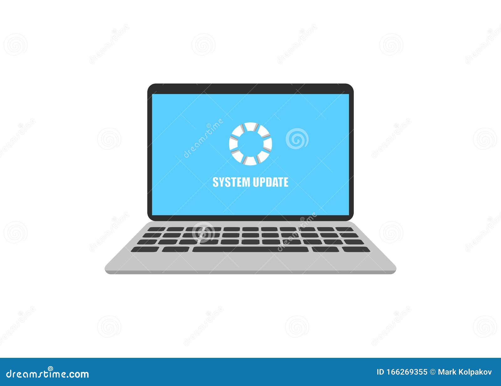 Laptop Update in Flat Style on a White Background Stock Illustration ...