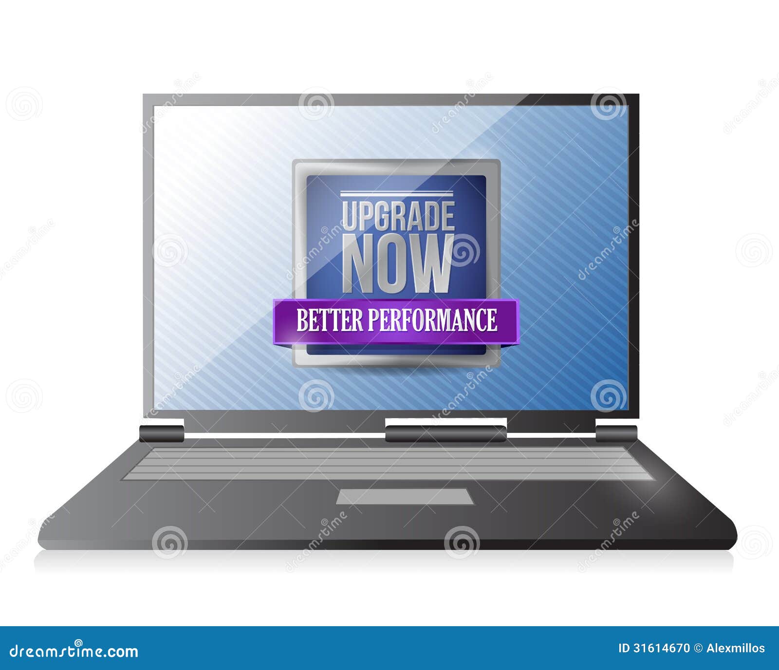 Laptop with an Upgrade Now Illustration Design Stock Illustration ...
