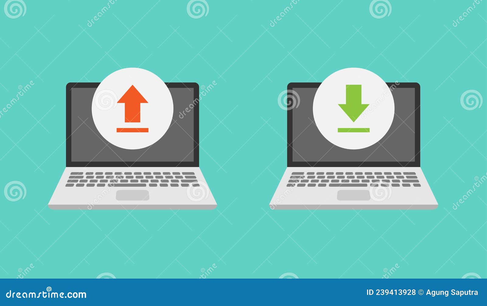 Laptop and Upload Download Vector Stock Vector - Illustration of file ...