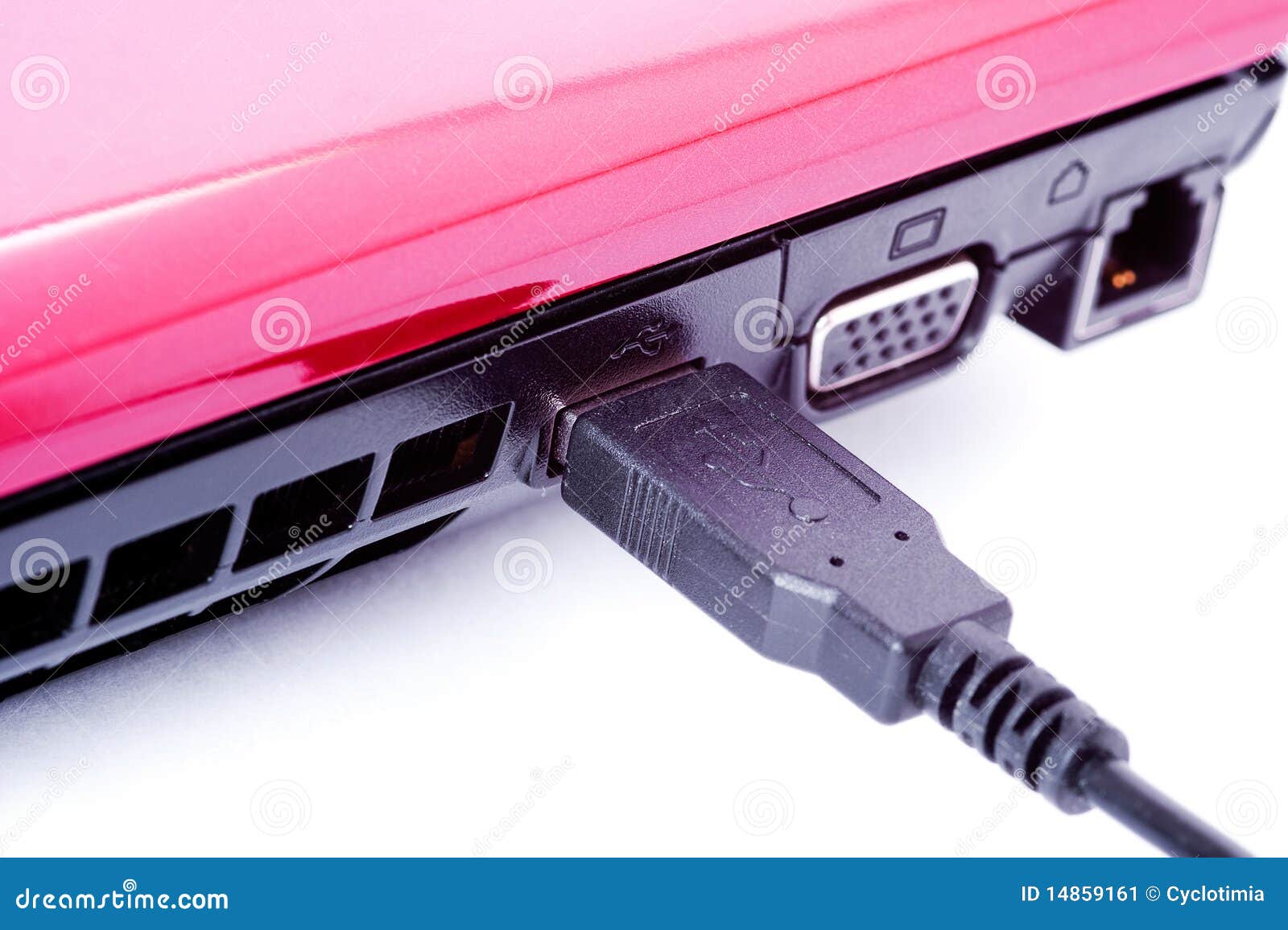 Laptop with USB Cable Inserted Stock Image - Image of information, http ...