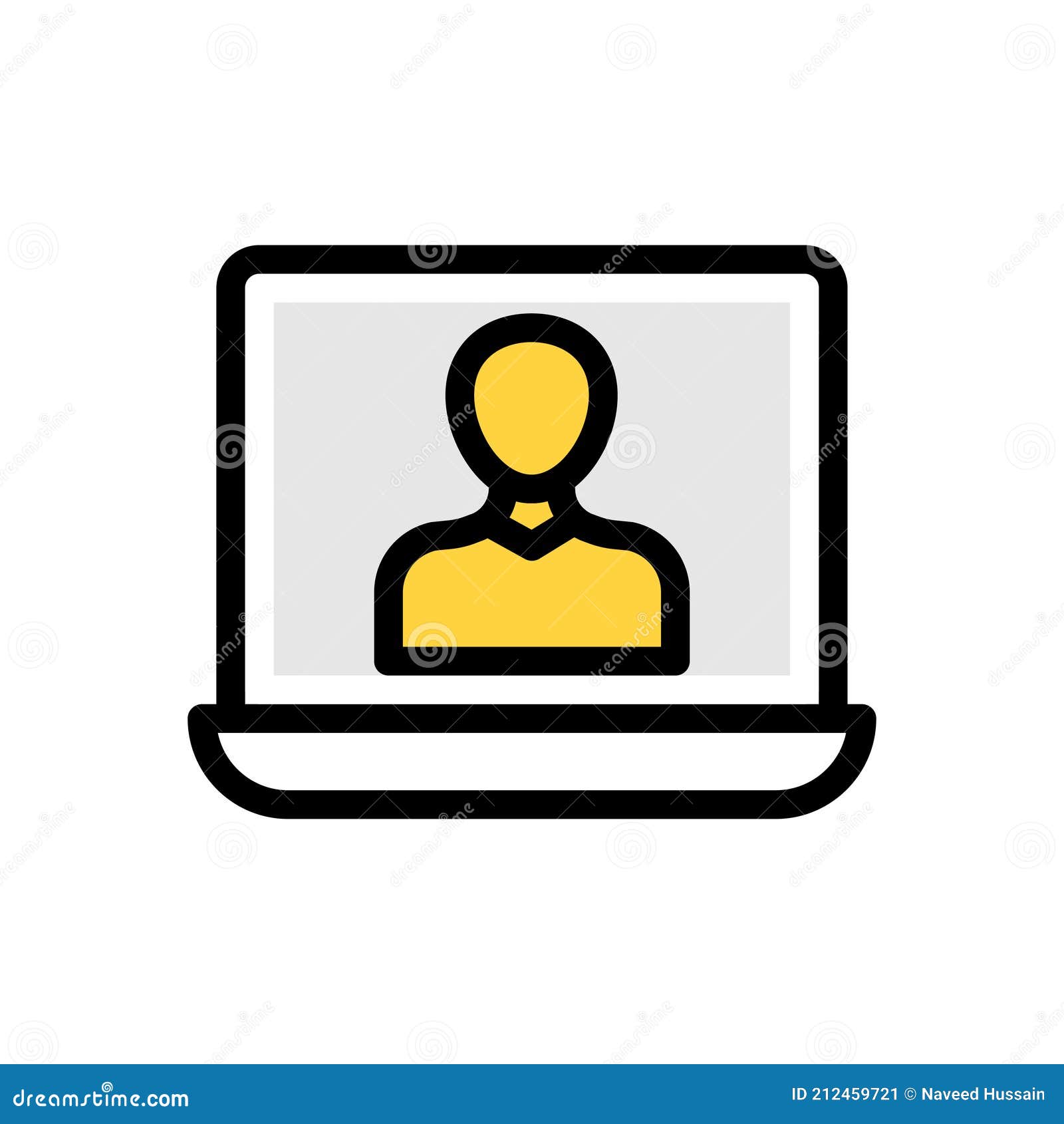 Laptop user account stock vector. Illustration of icon - 212459721