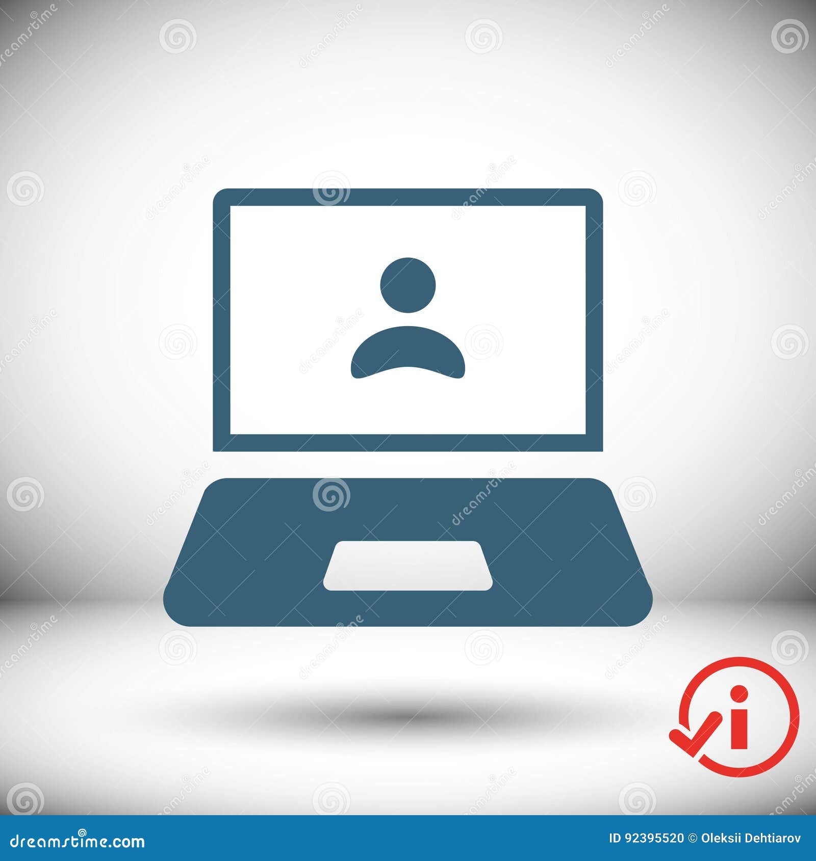 Laptop with User Icon in the Middle Vector Illustration Flat Design ...