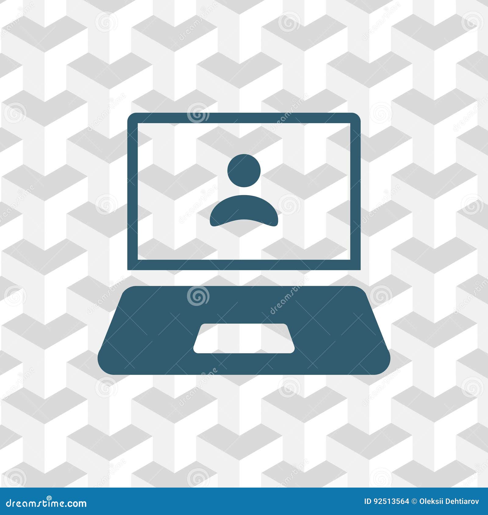 Laptop with User Icon in the Middle Vector Illustration Flat Design ...