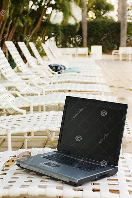 Laptop on a Vacation stock photo. Image of present, screen - 237164