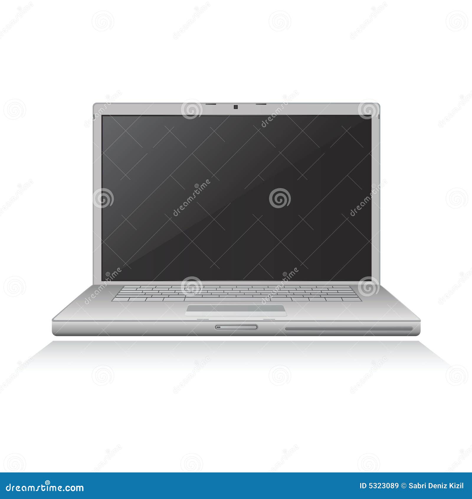 Laptop Vector Illustration With Blank Screen Isolated On White ...