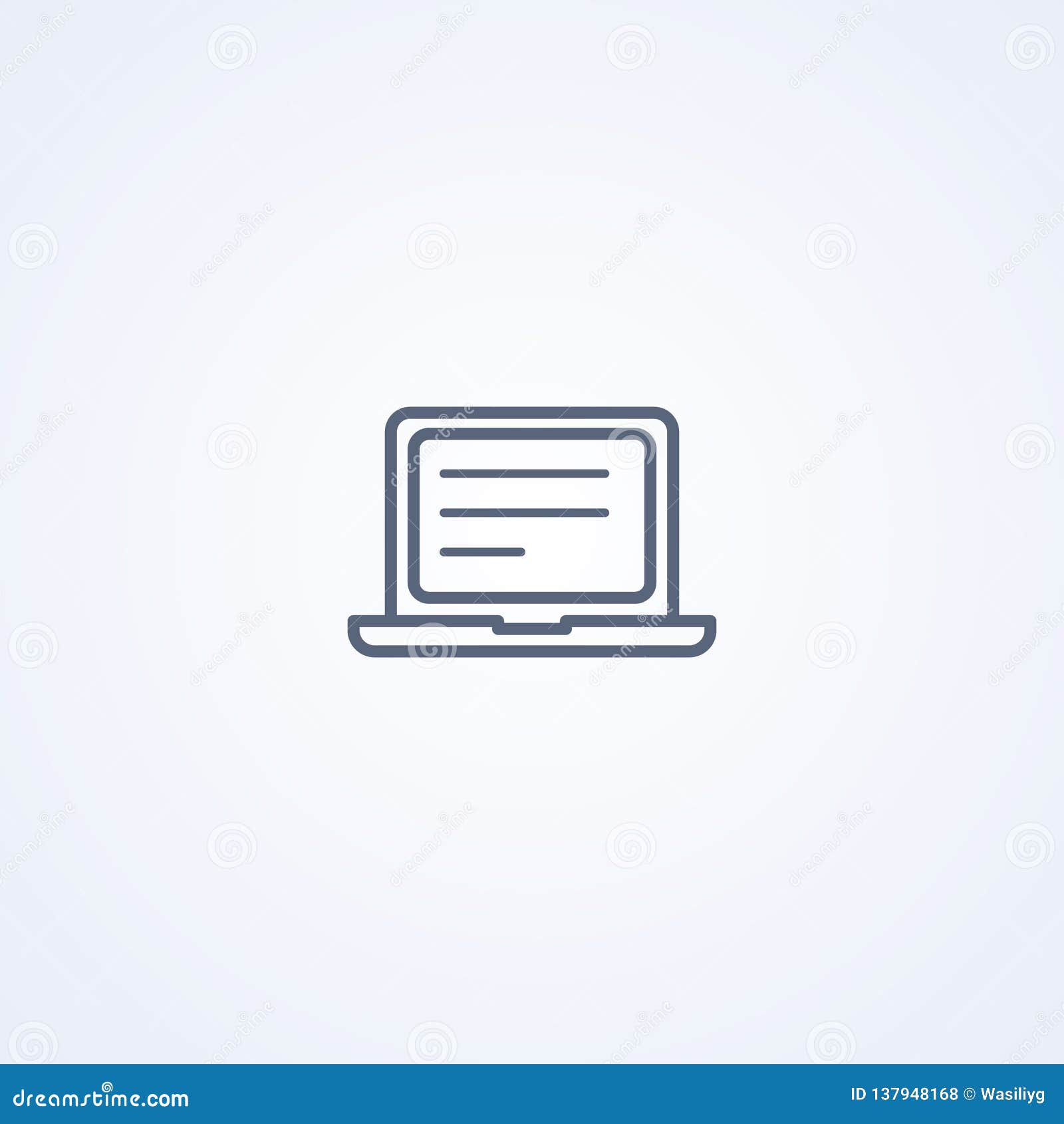 Laptop, Vector Best Gray Line Icon Stock Vector - Illustration of ...