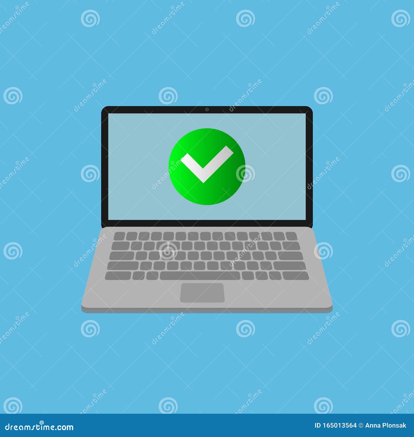 Laptop Vector. Check Mark. Flat Icon Illustration Stock Illustration ...