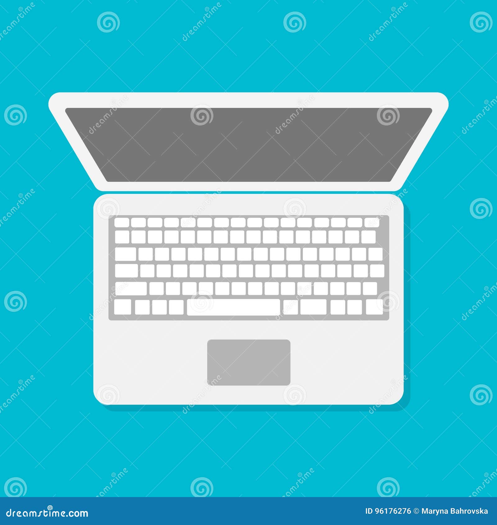 Laptop Vector. Flat Illustration Stock Illustration - Illustration of ...