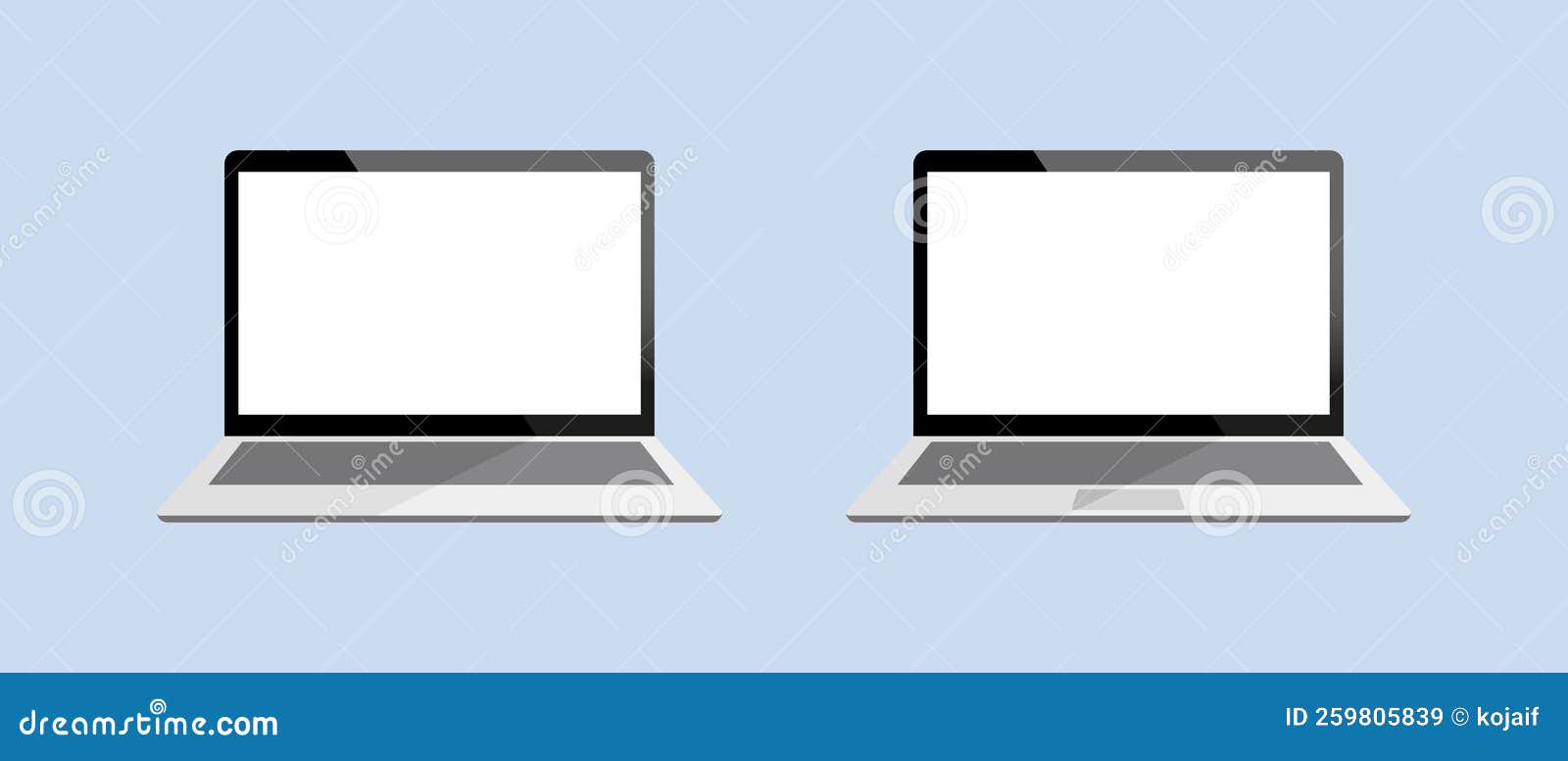 Laptop Vector Flat Icon. Mockup Laptop with Shadow, Vector Illustration ...