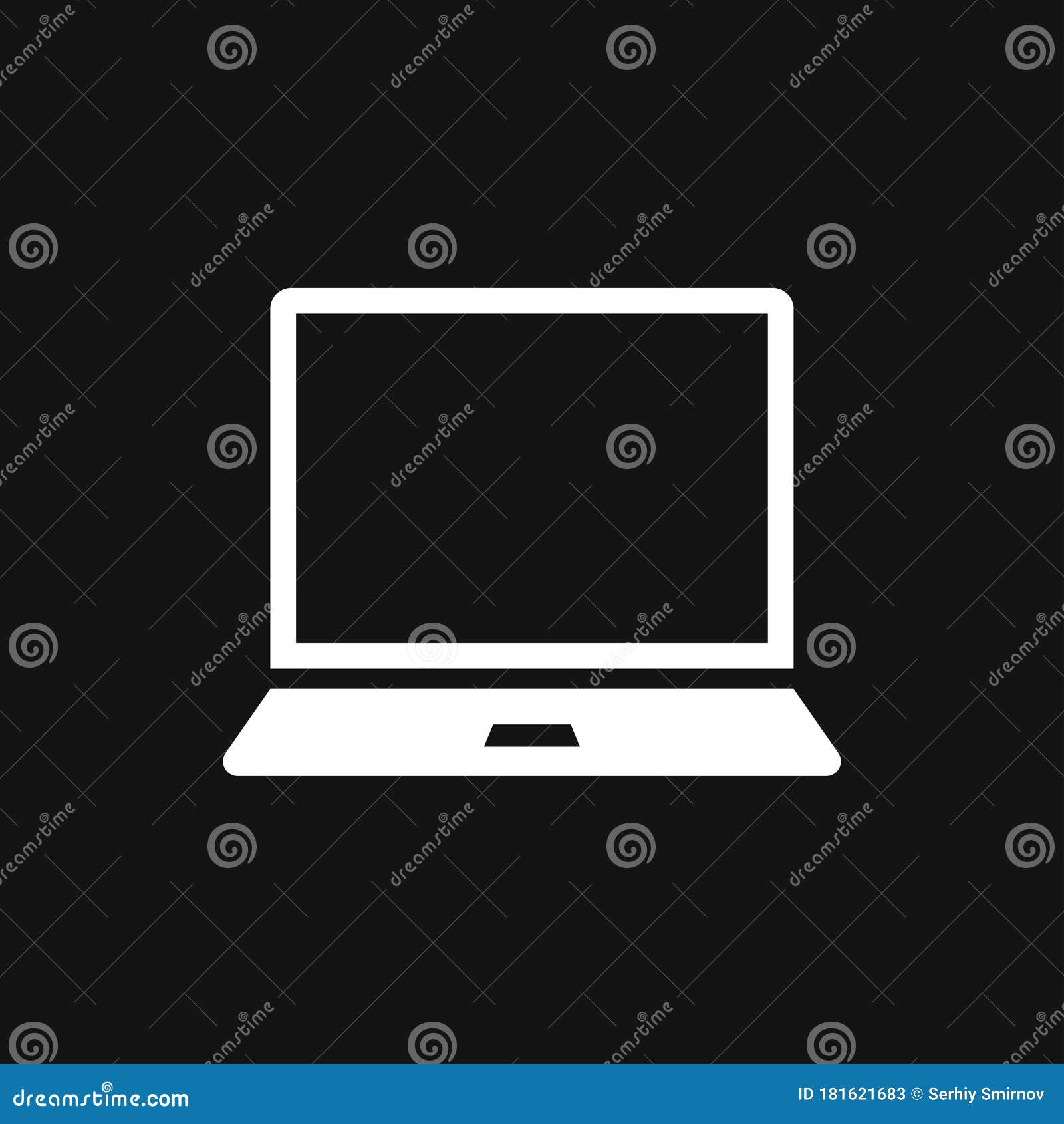 Laptop Vector Icon, Vector Illustration, Flat Design Stock Illustration ...