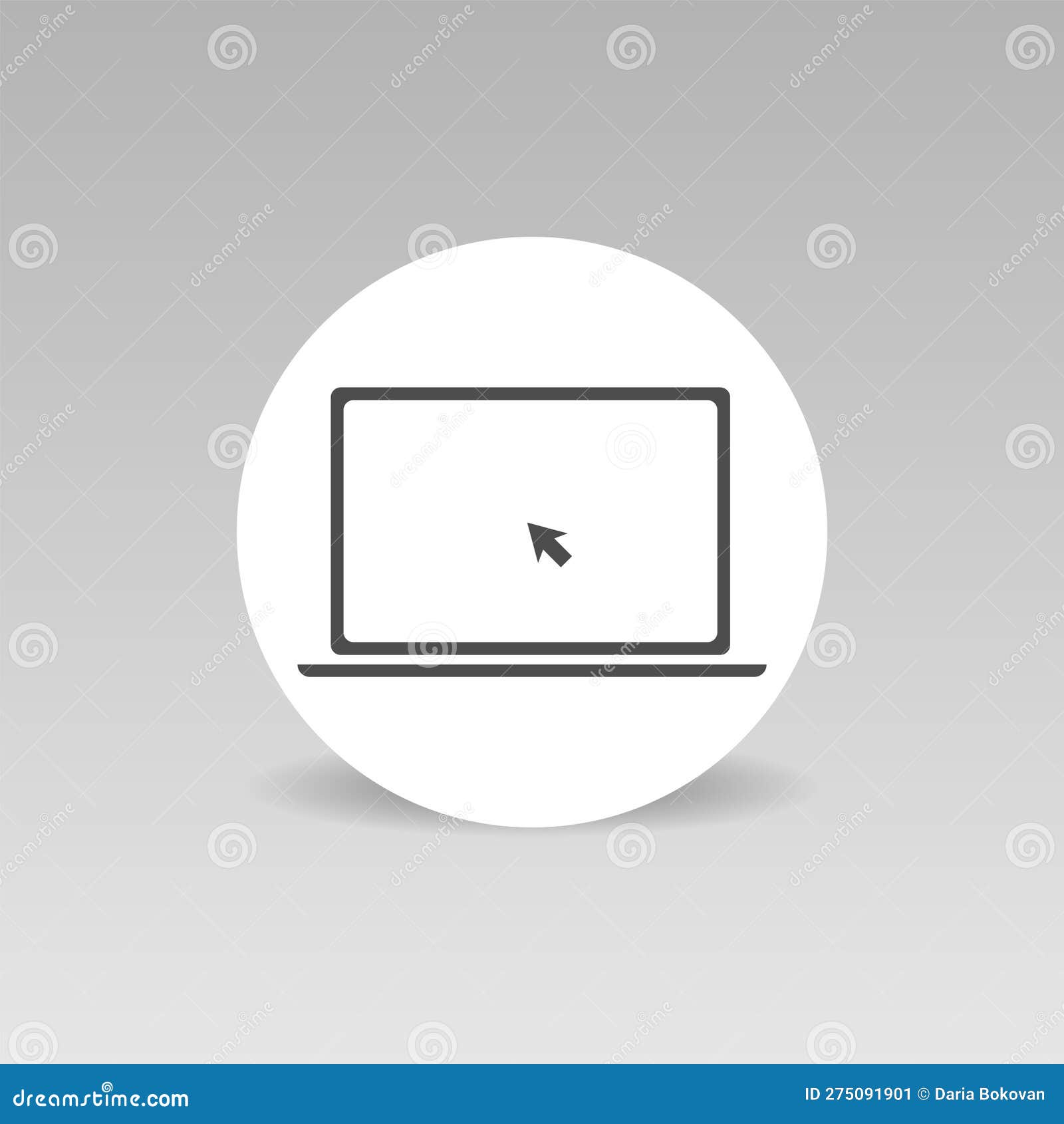 Laptop Vector Icon Portable Personal Computer. Round Sign Stock Vector ...