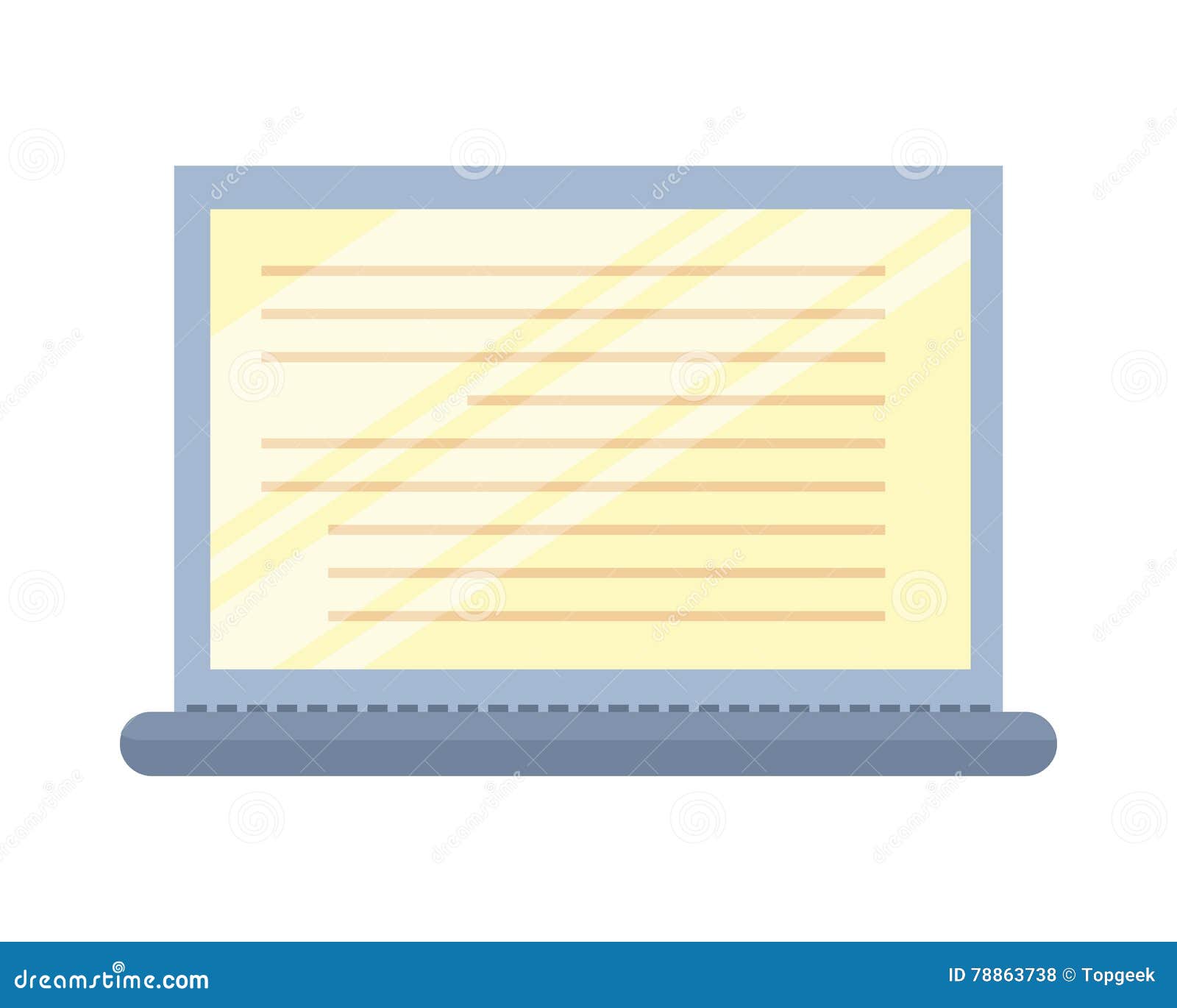 Laptop Vector Illustration in Flat Design. Stock Vector - Illustration ...