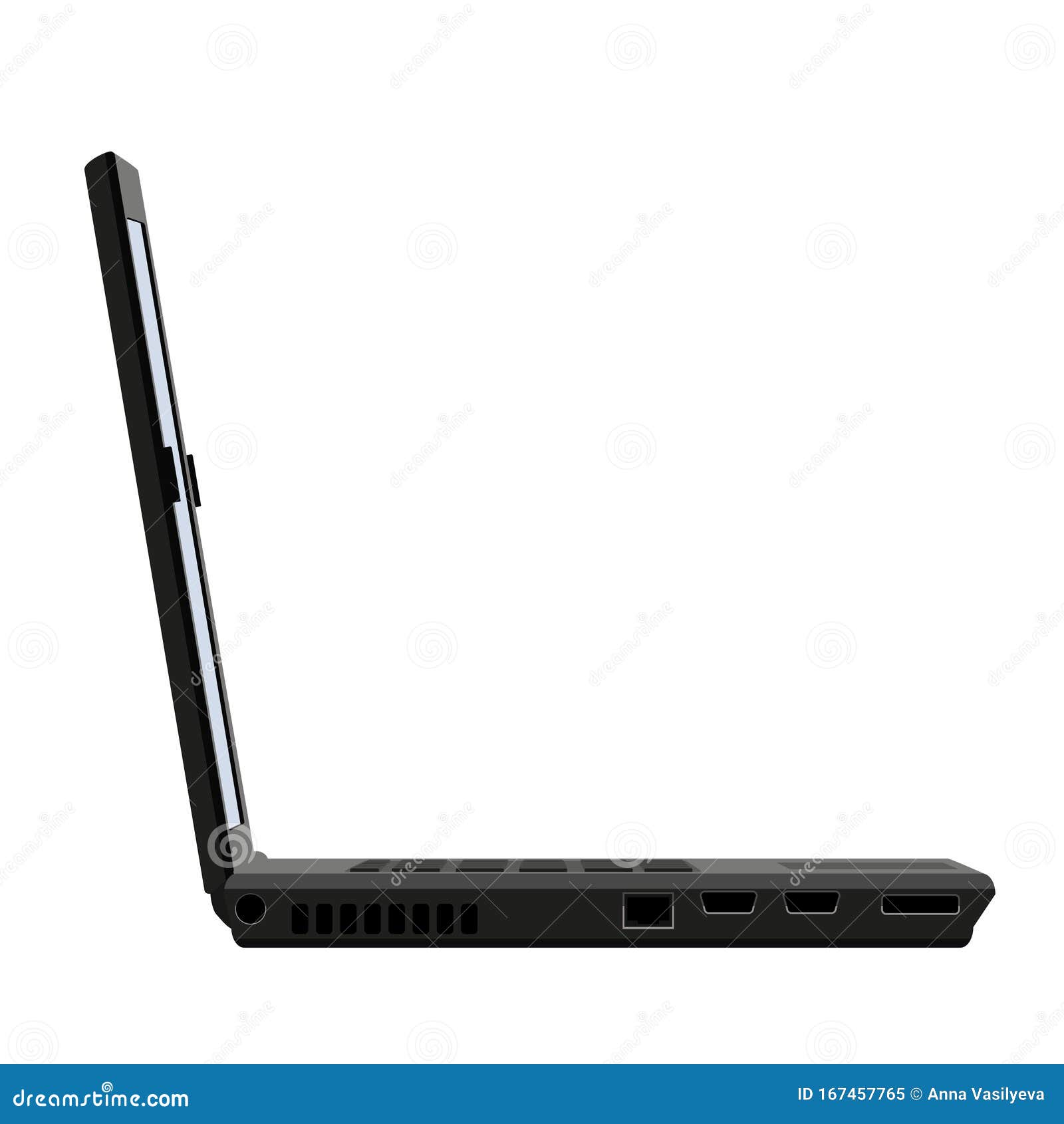 Laptop Side View Vector