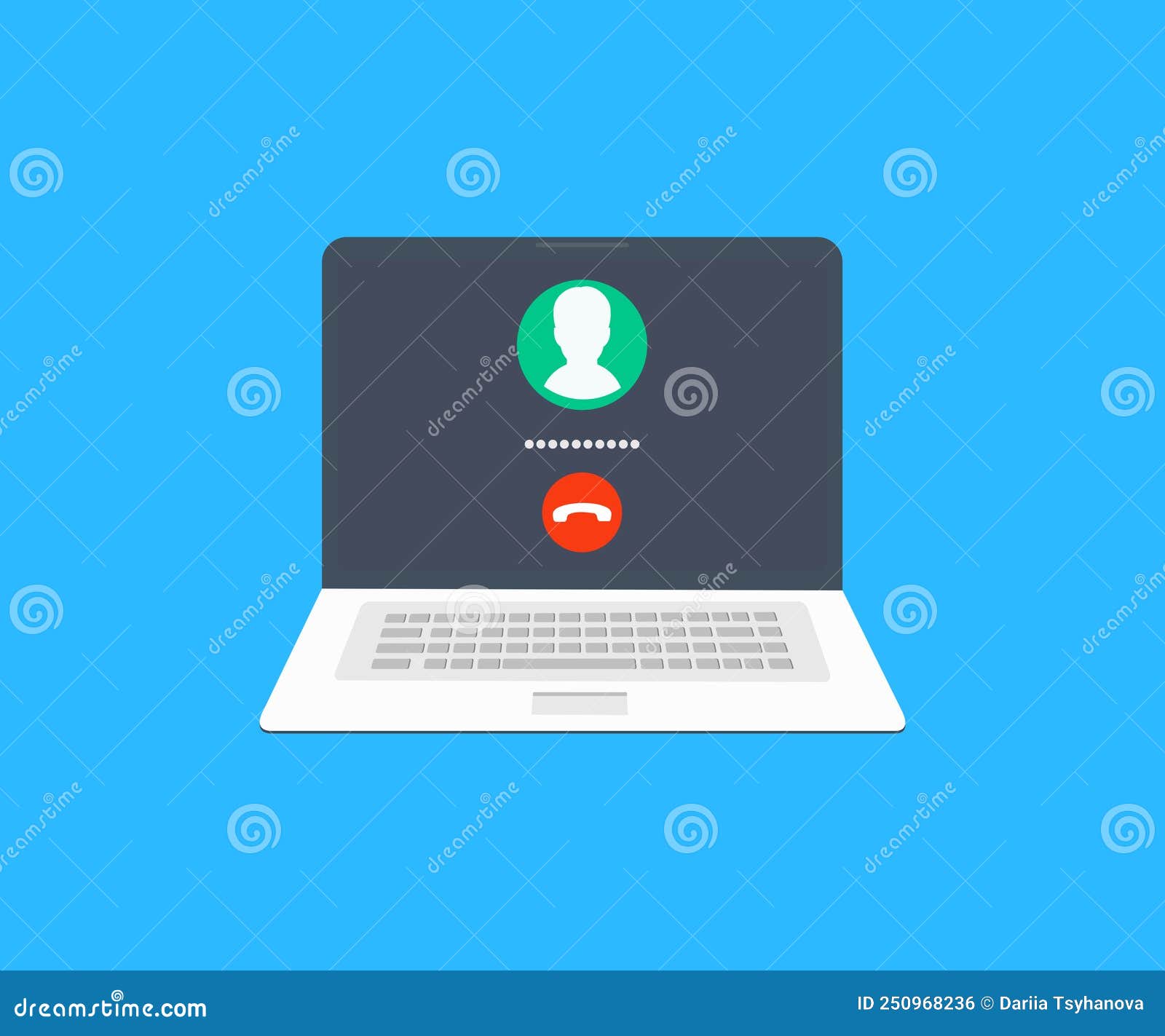 Laptop for Video Call, Call Screen Laptop Interface Logo Design ...