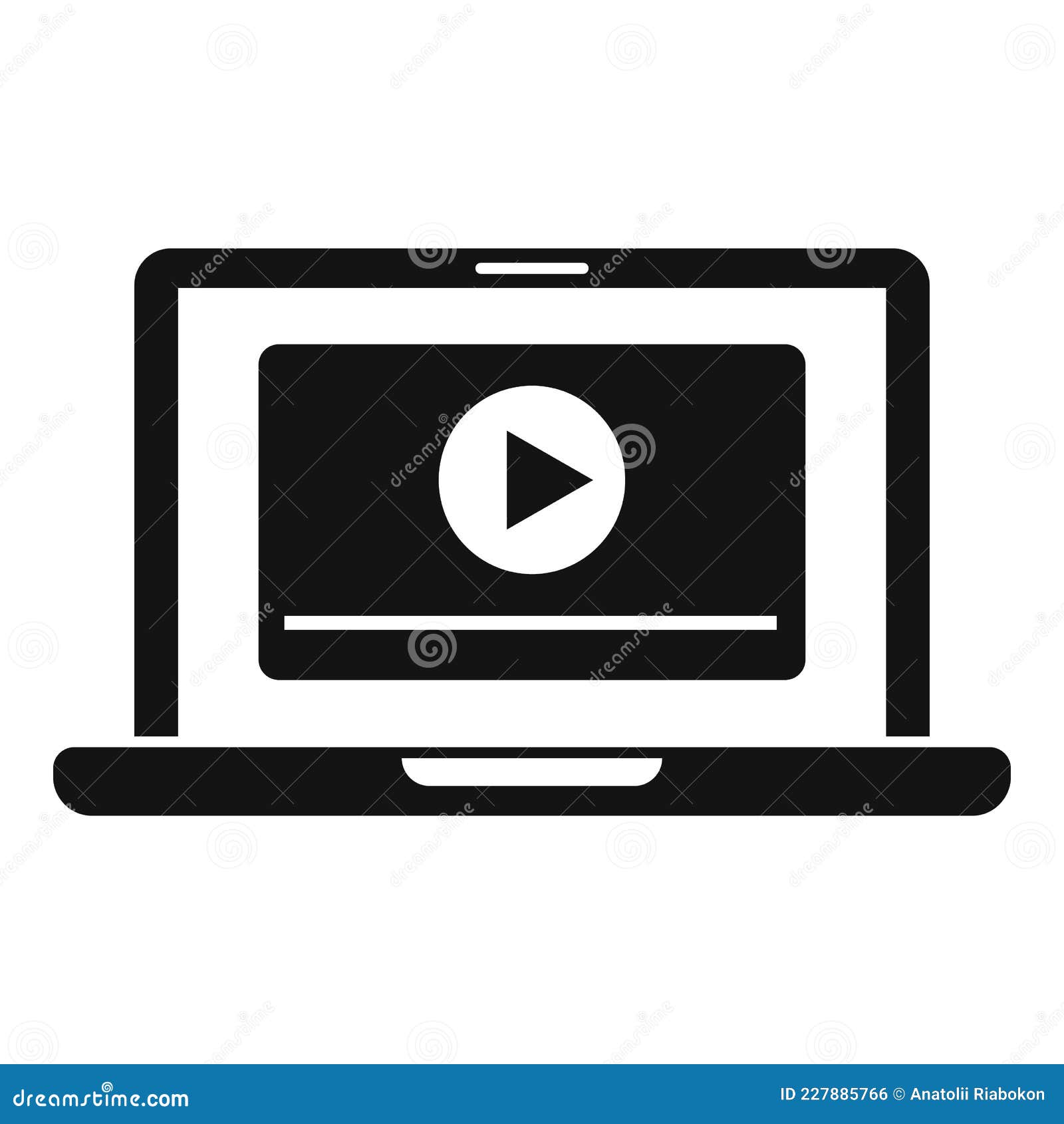 Laptop Video Editing Icon Simple Vector. Screen Camera Stock Vector ...