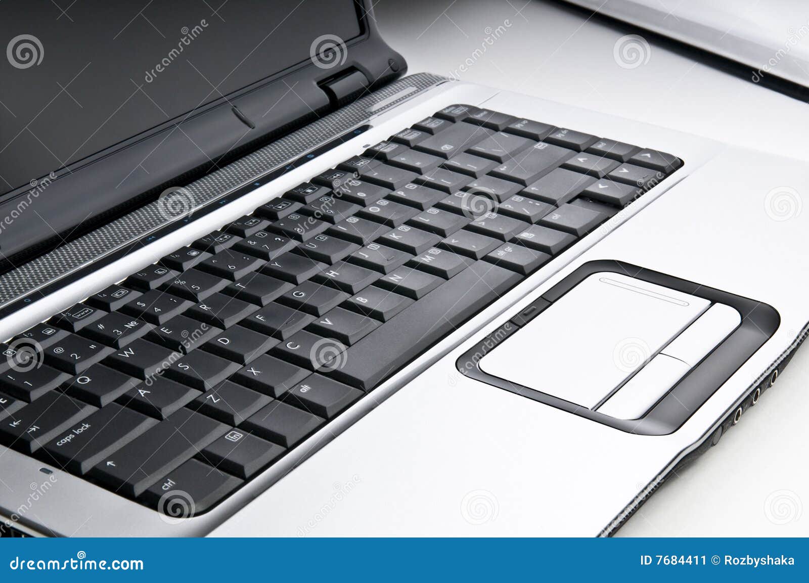 Laptop, view on keypad. stock image. Image of mobile, device - 7684411