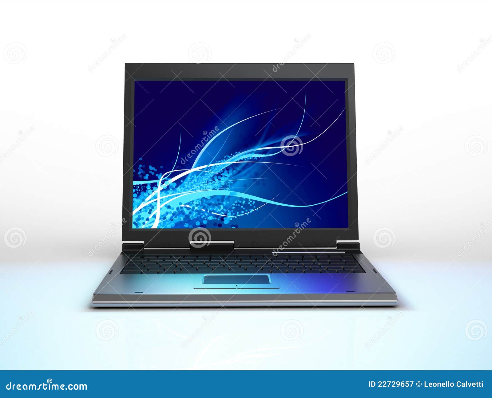 Laptop Viewed from the Front. Stock Illustration - Illustration of gray ...