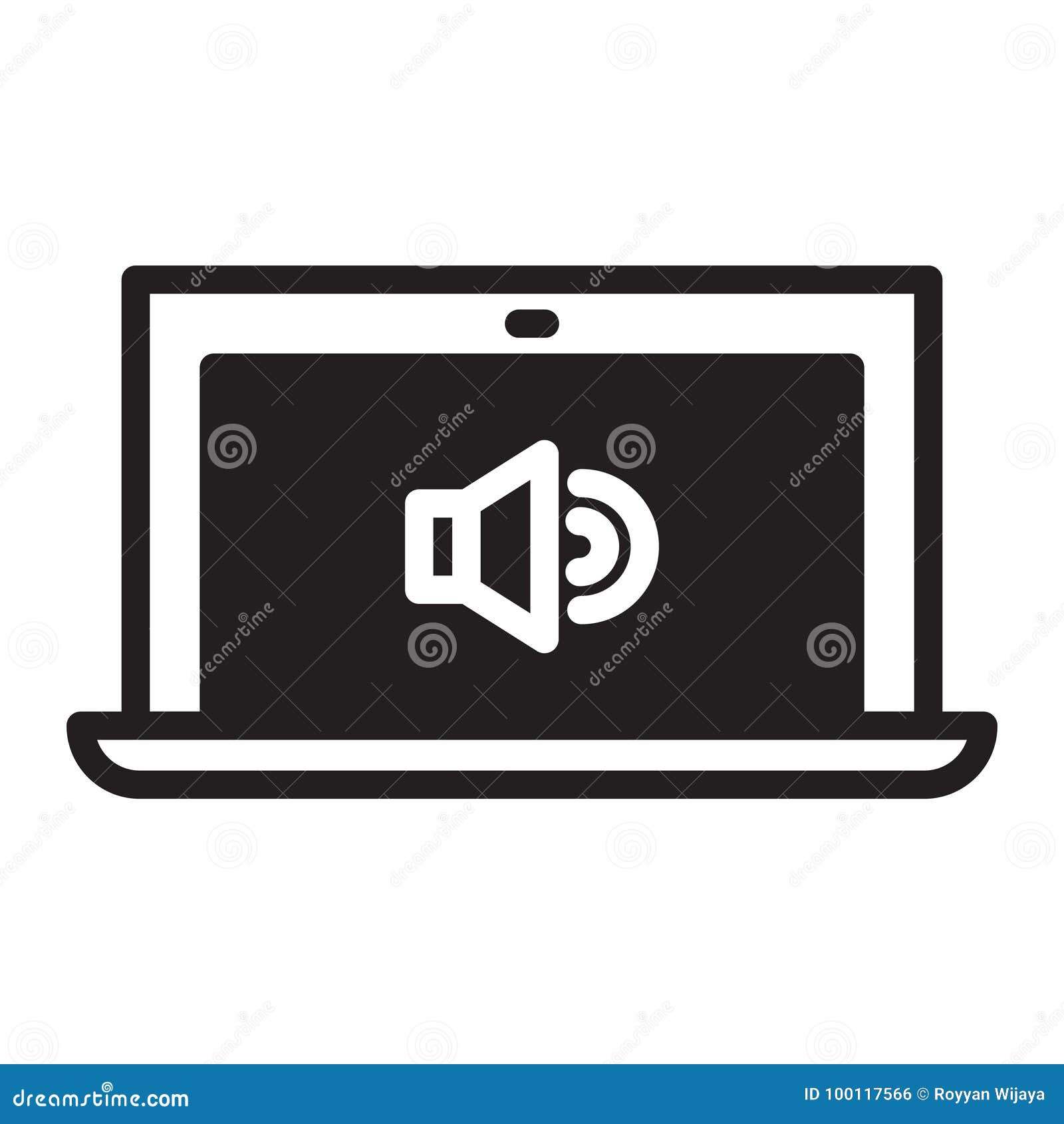 Laptop Volume Max stock vector. Illustration of connection - 100117566