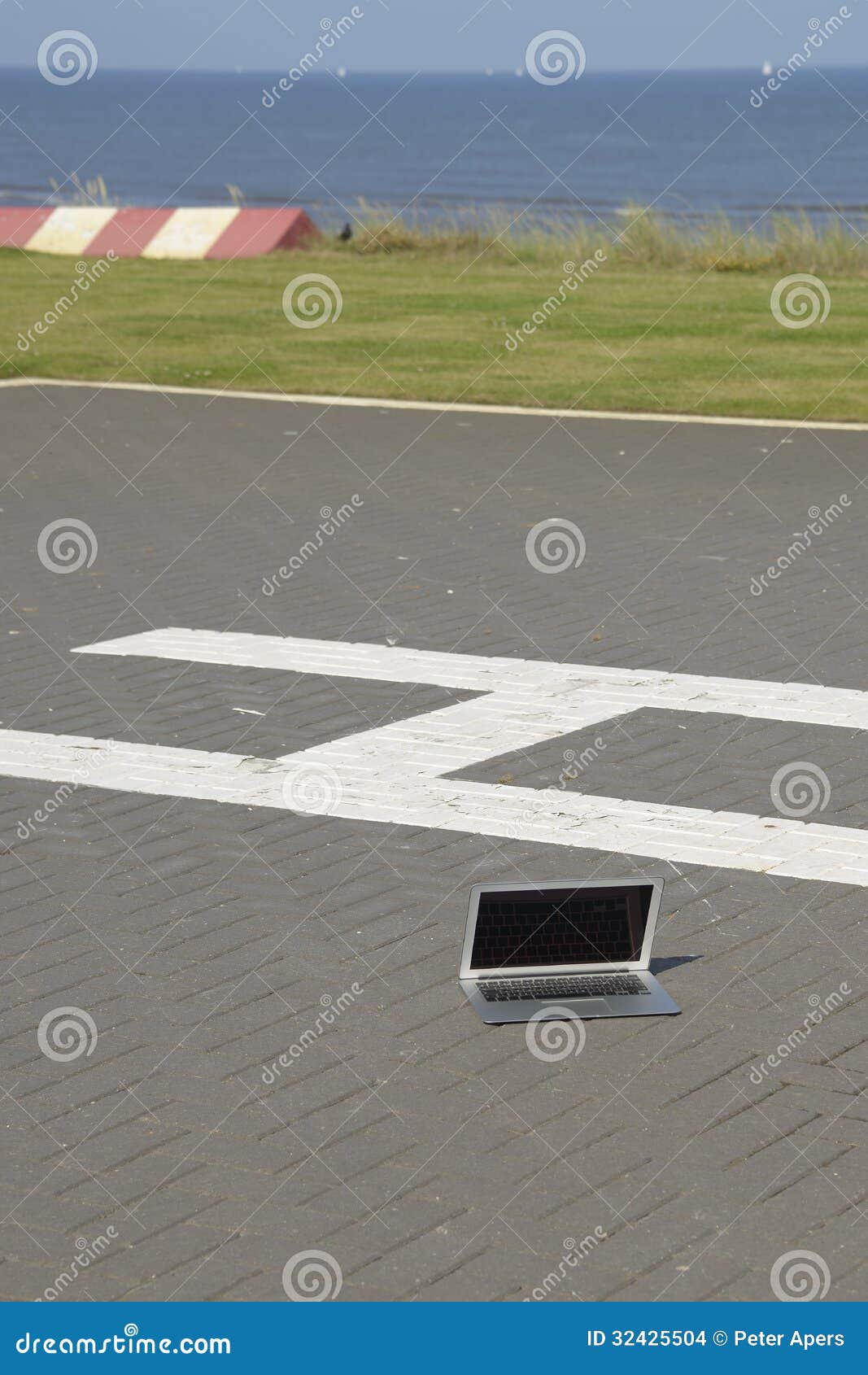Laptop waiting for rescue stock photo. Image of blue - 32425504