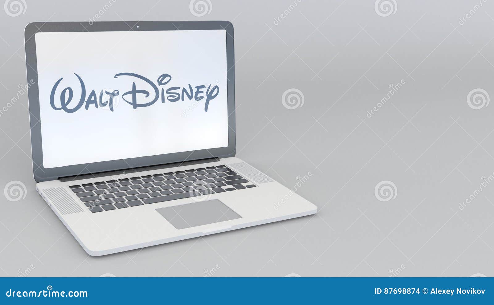 Laptop with Walt Disney Pictures Logo. Computer Technology Conceptual ...