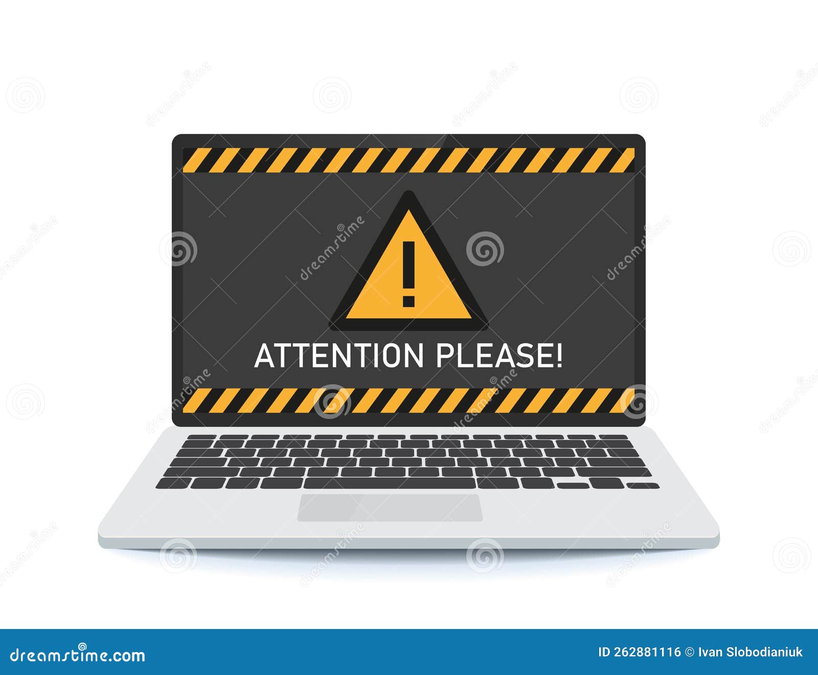 Laptop Warning Sign. Computer Notice, Exclamation Point. Stock Vector ...