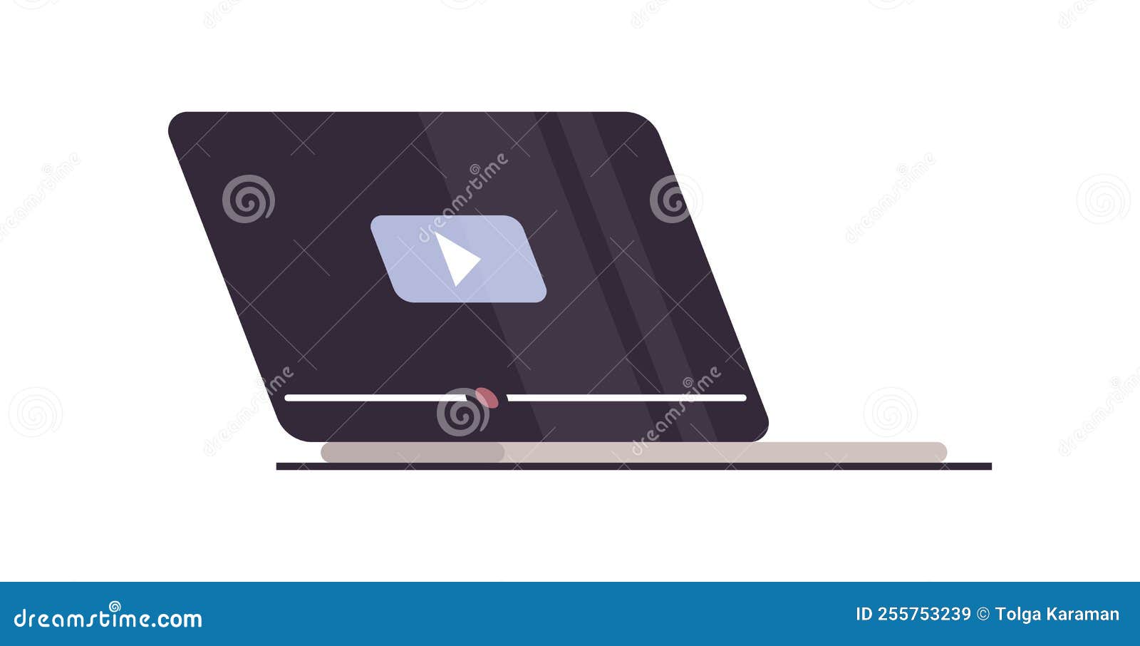 Laptop Watching Video Player and Webinar, Business Online Training ...