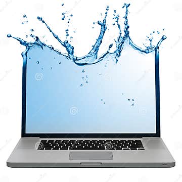 Laptop with watery screen stock image. Image of modern - 17288427