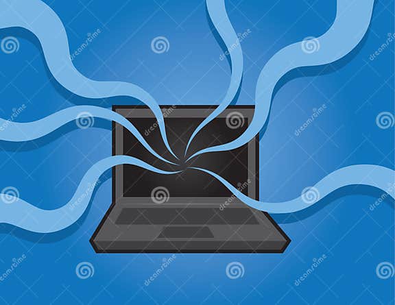 Laptop Waves stock vector. Illustration of grey, entertainment - 28082094