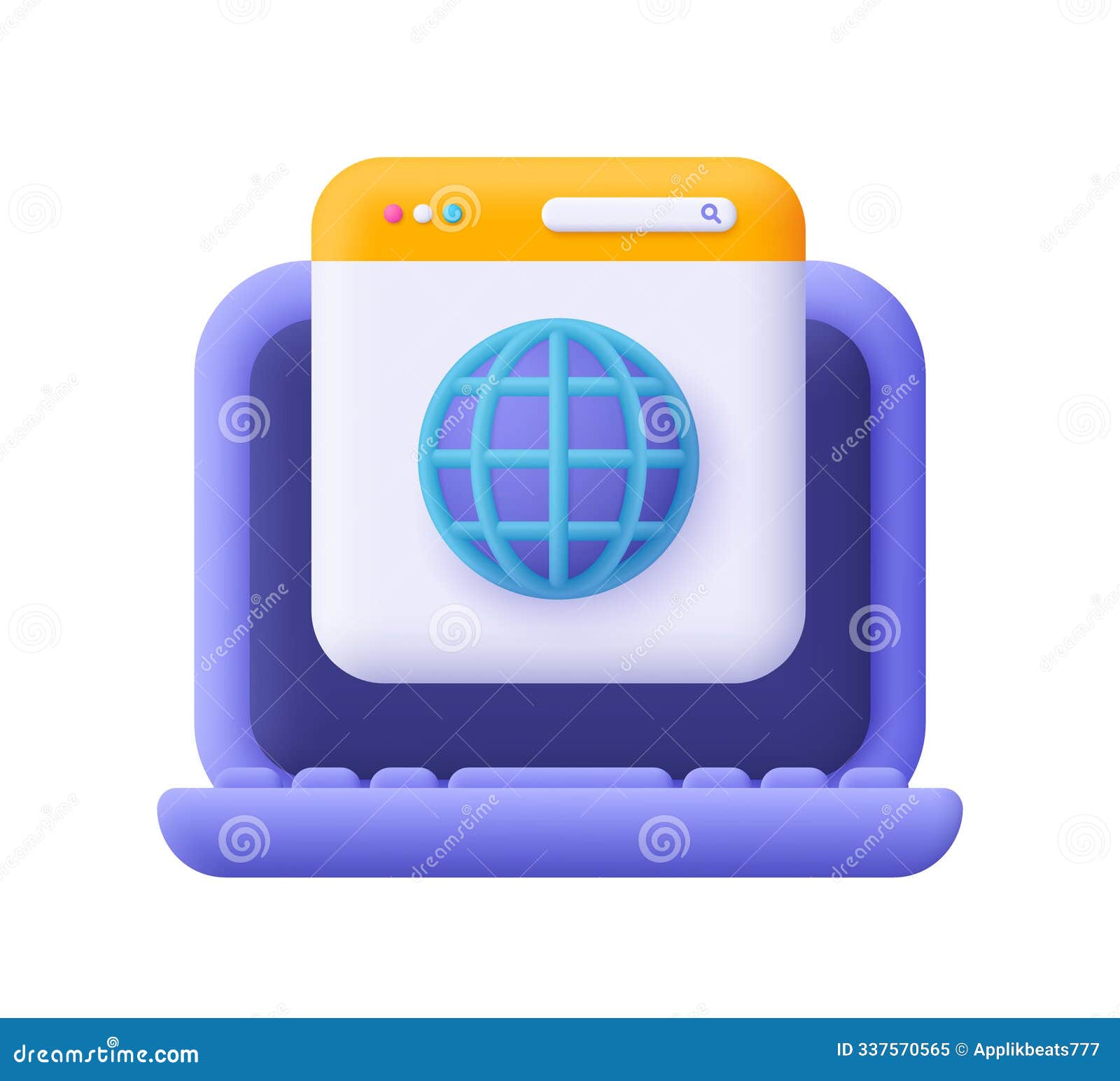 Laptop with Webpage and World Wide Web Symbol. Internet, Globe ...