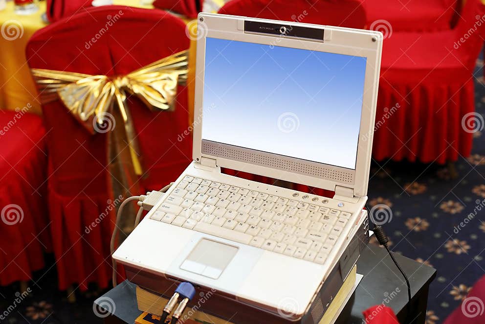 Laptop at the Wedding Scene. Stock Image - Image of carpet, laptop ...