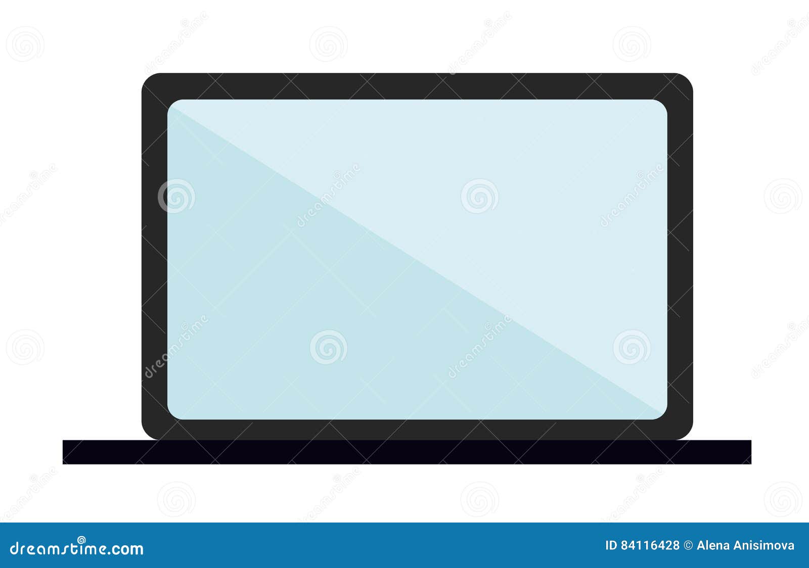 Laptop on White Background. Stock Vector - Illustration of object ...