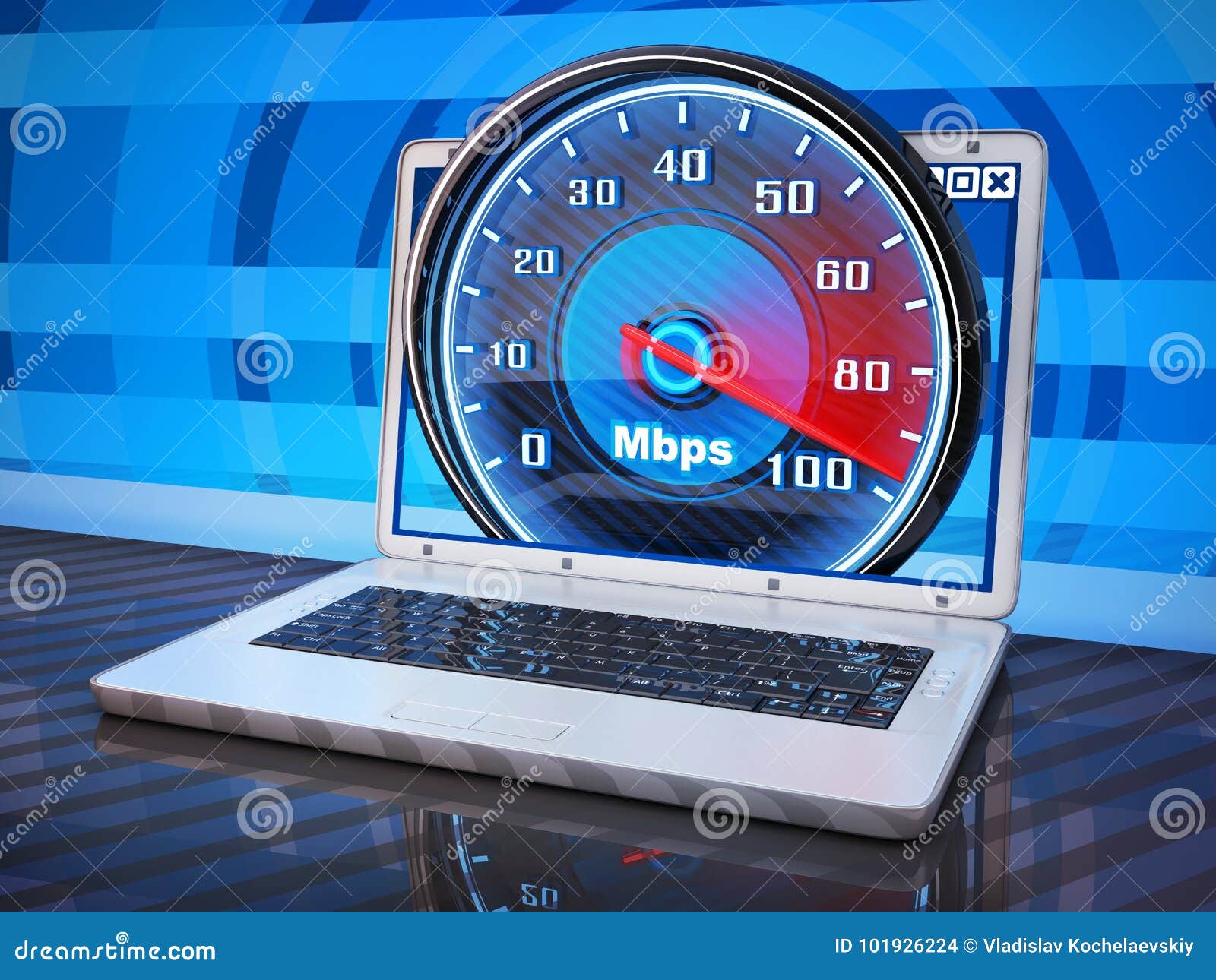 Laptop White and Internet Speed Stock Illustration - Illustration of ...