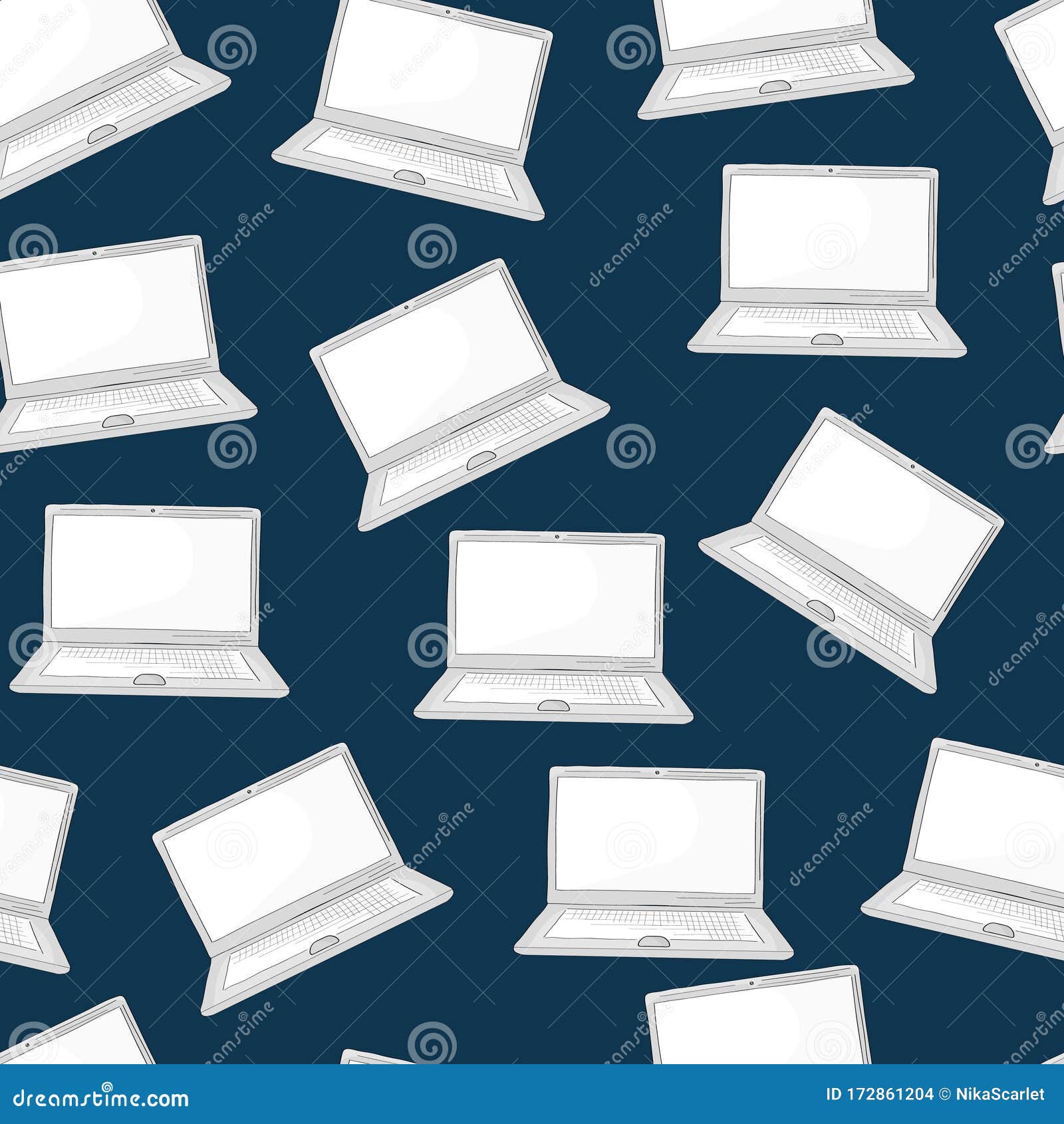 Laptop on white pattern3 stock vector. Illustration of internet - 172861204