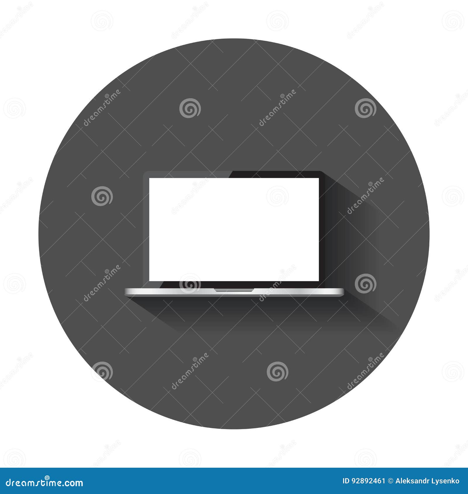 Laptop with White Screen Flat Icon. Stock Vector - Illustration of ...