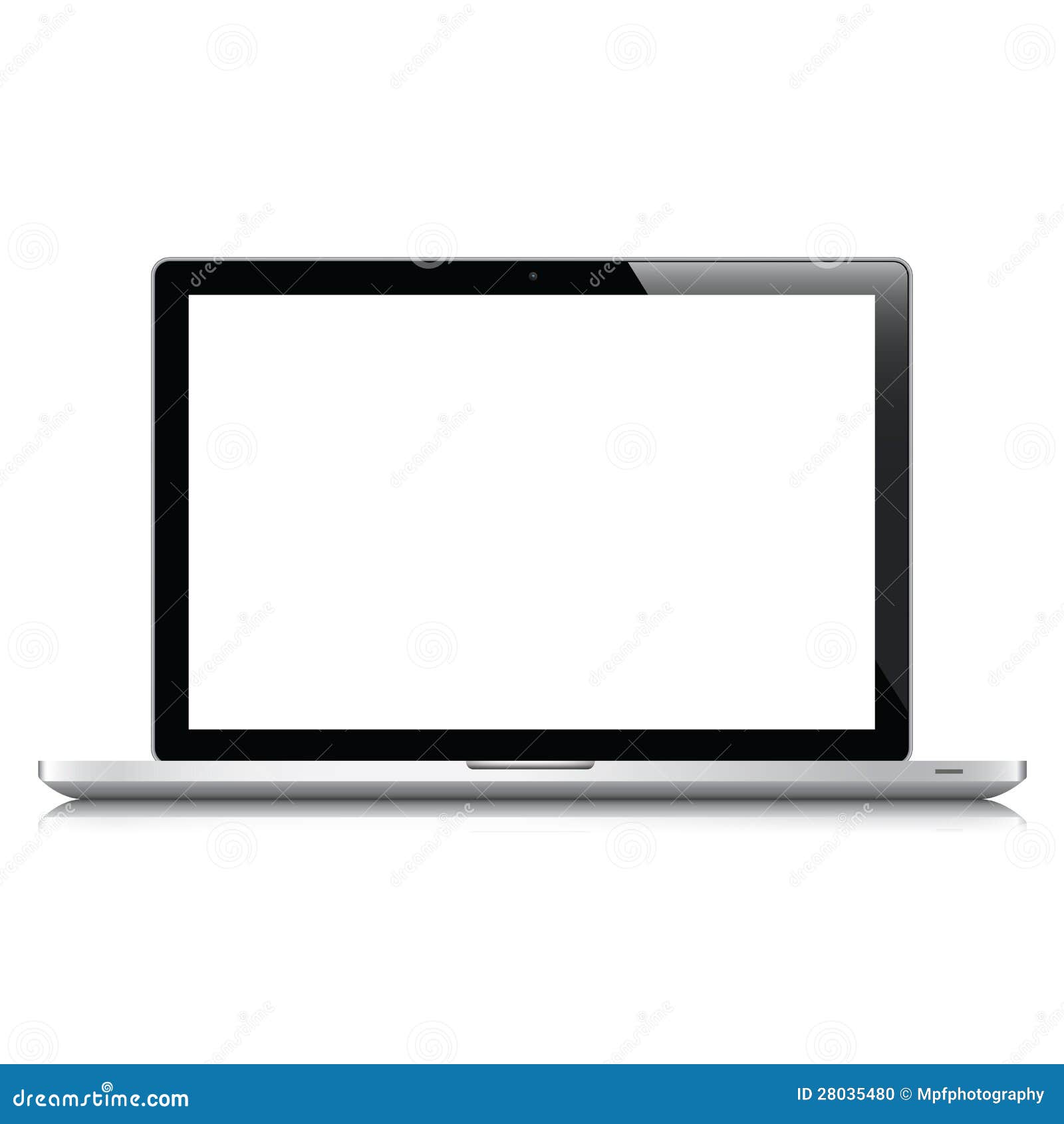 Laptop on White Vector Eps10 Stock Vector - Illustration of keyboard ...