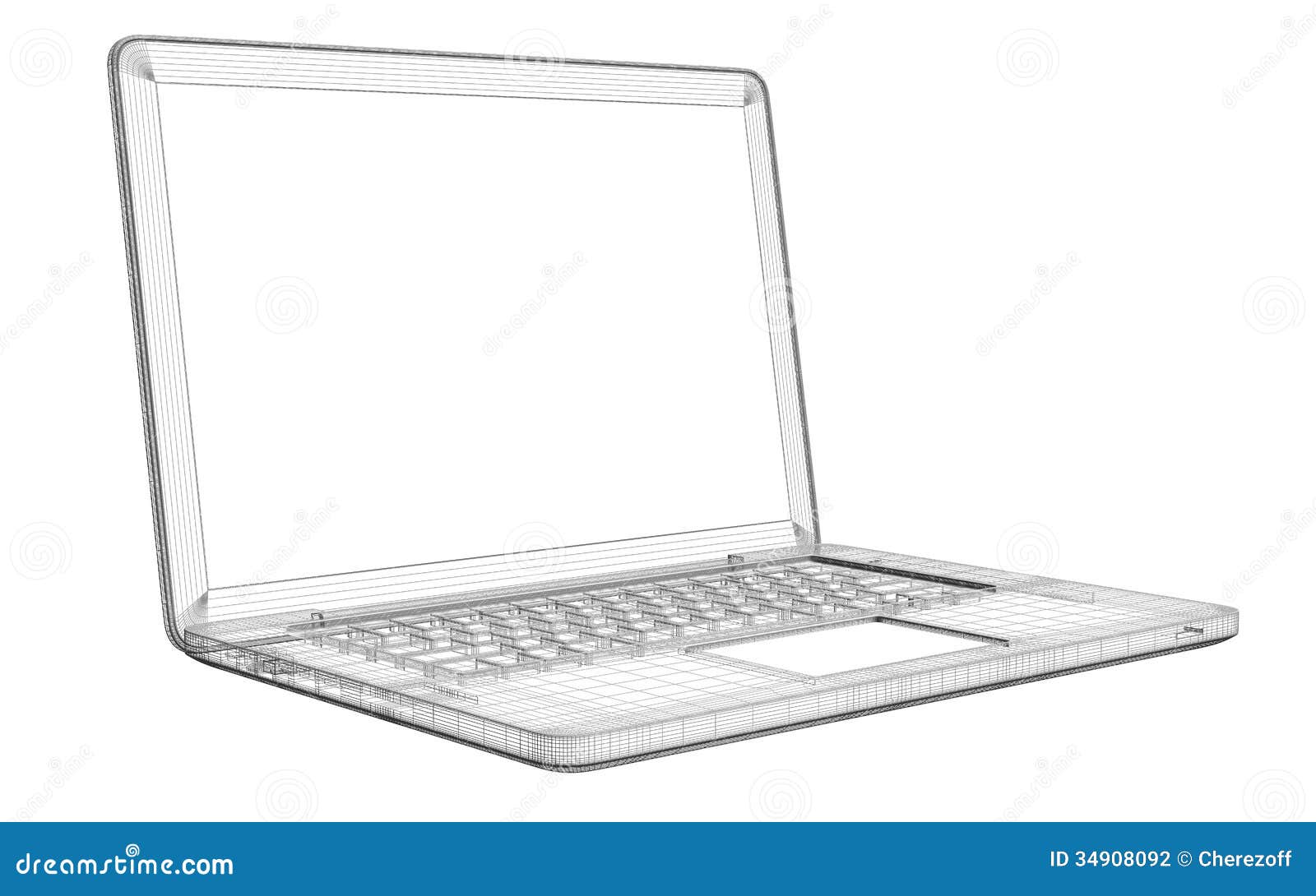 Laptop Frame Less Blank Screen. Realistic Laptop In Different Positions ...