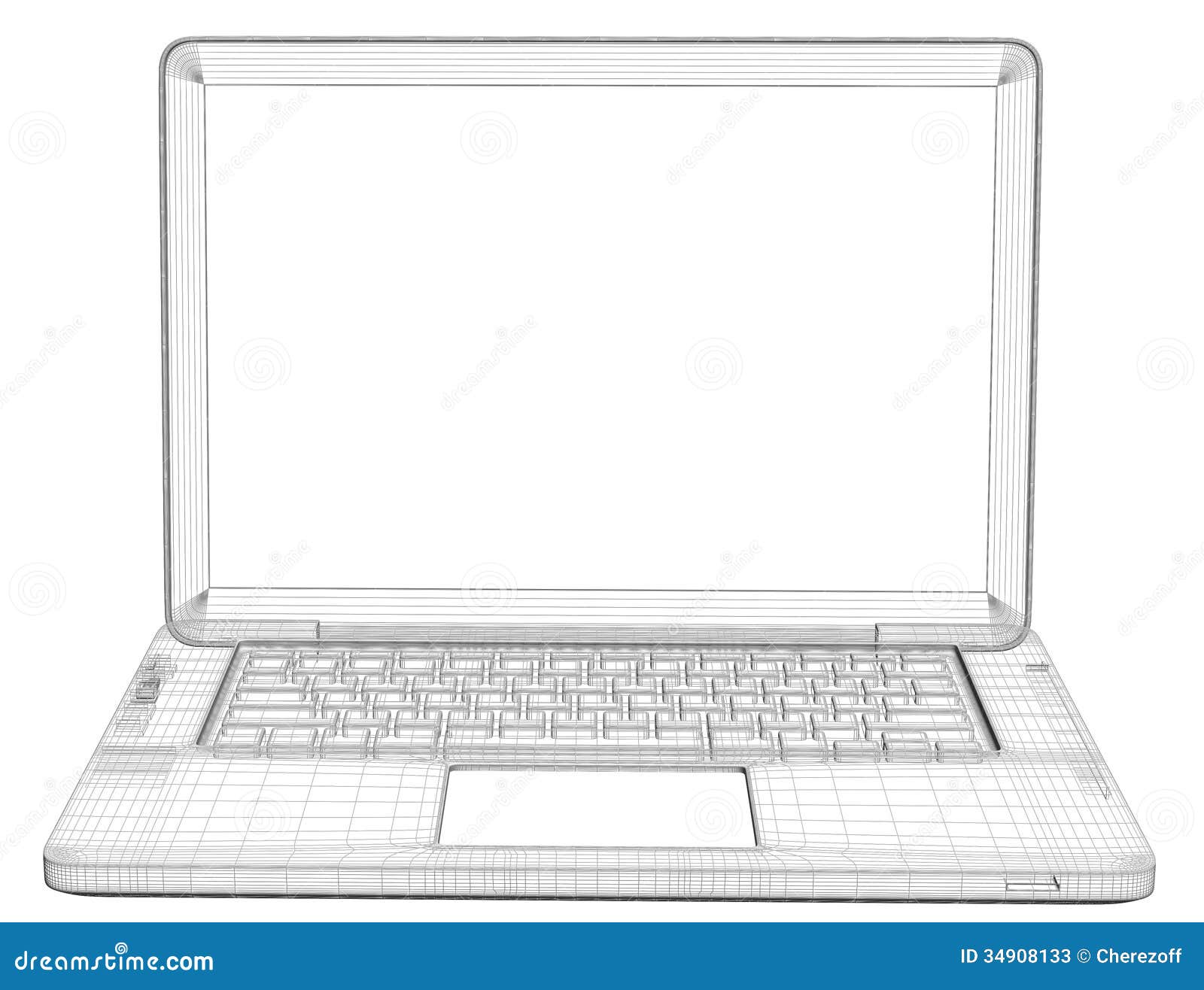 Laptop. Wire frame stock illustration. Illustration of background ...