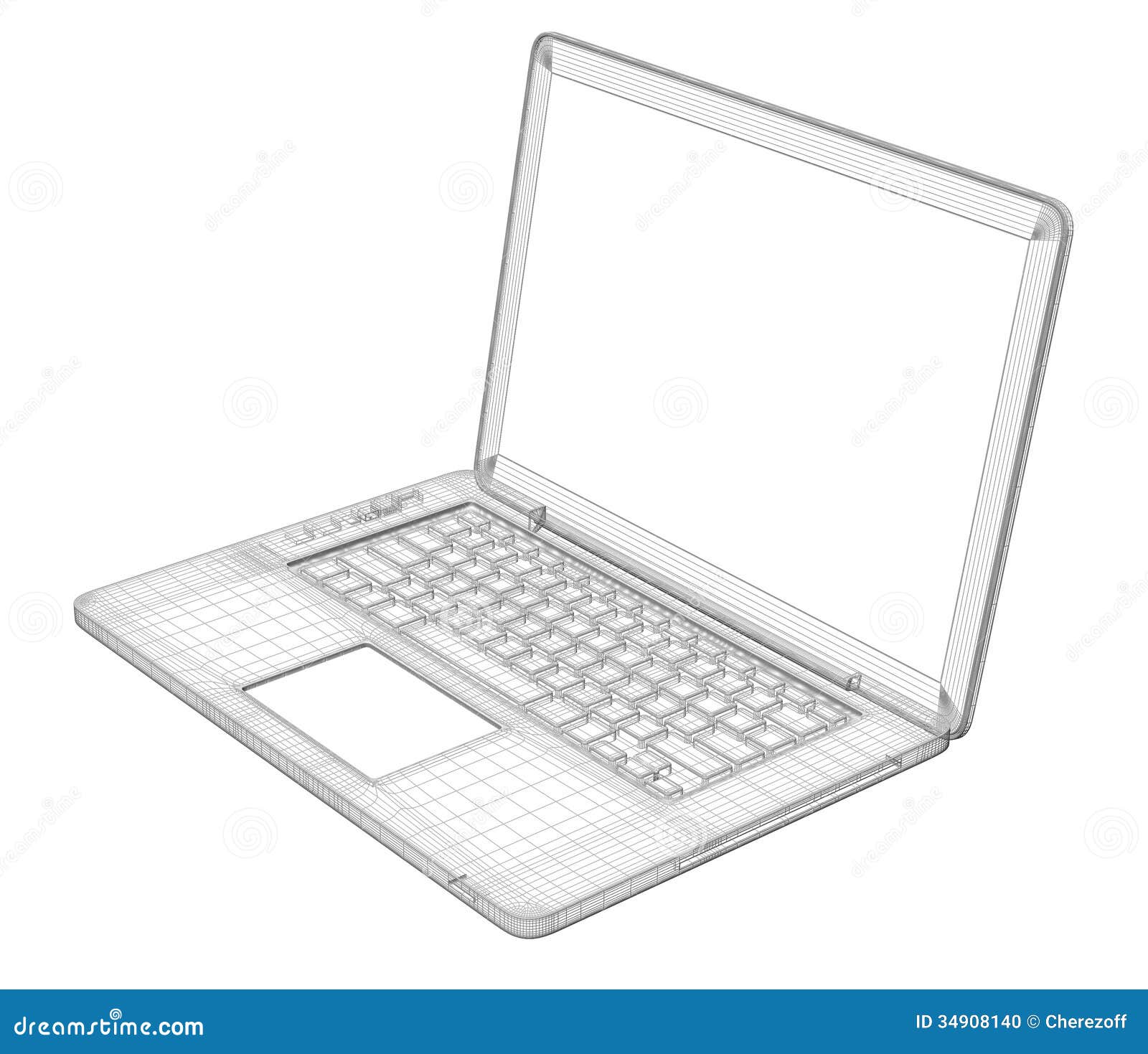 Laptop Frame Less Blank Screen. Realistic Laptop In Different Positions ...