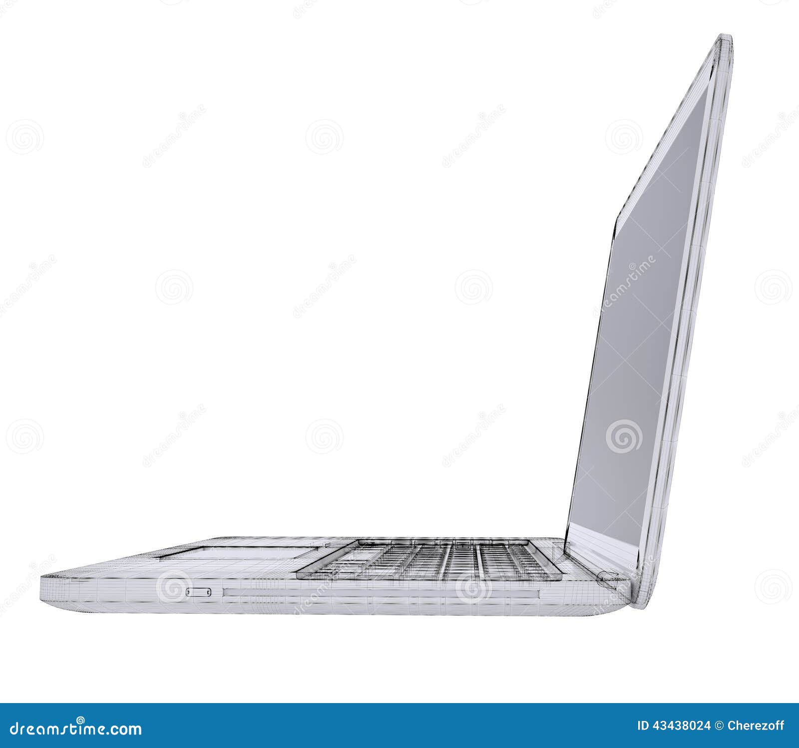 Laptop. Wire frame stock illustration. Illustration of concept - 43438024