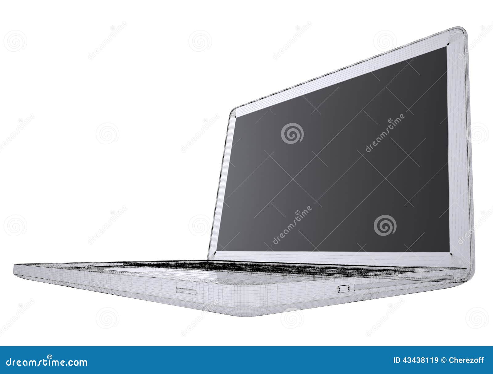 Laptop. Wire frame stock illustration. Illustration of mesh - 43438119