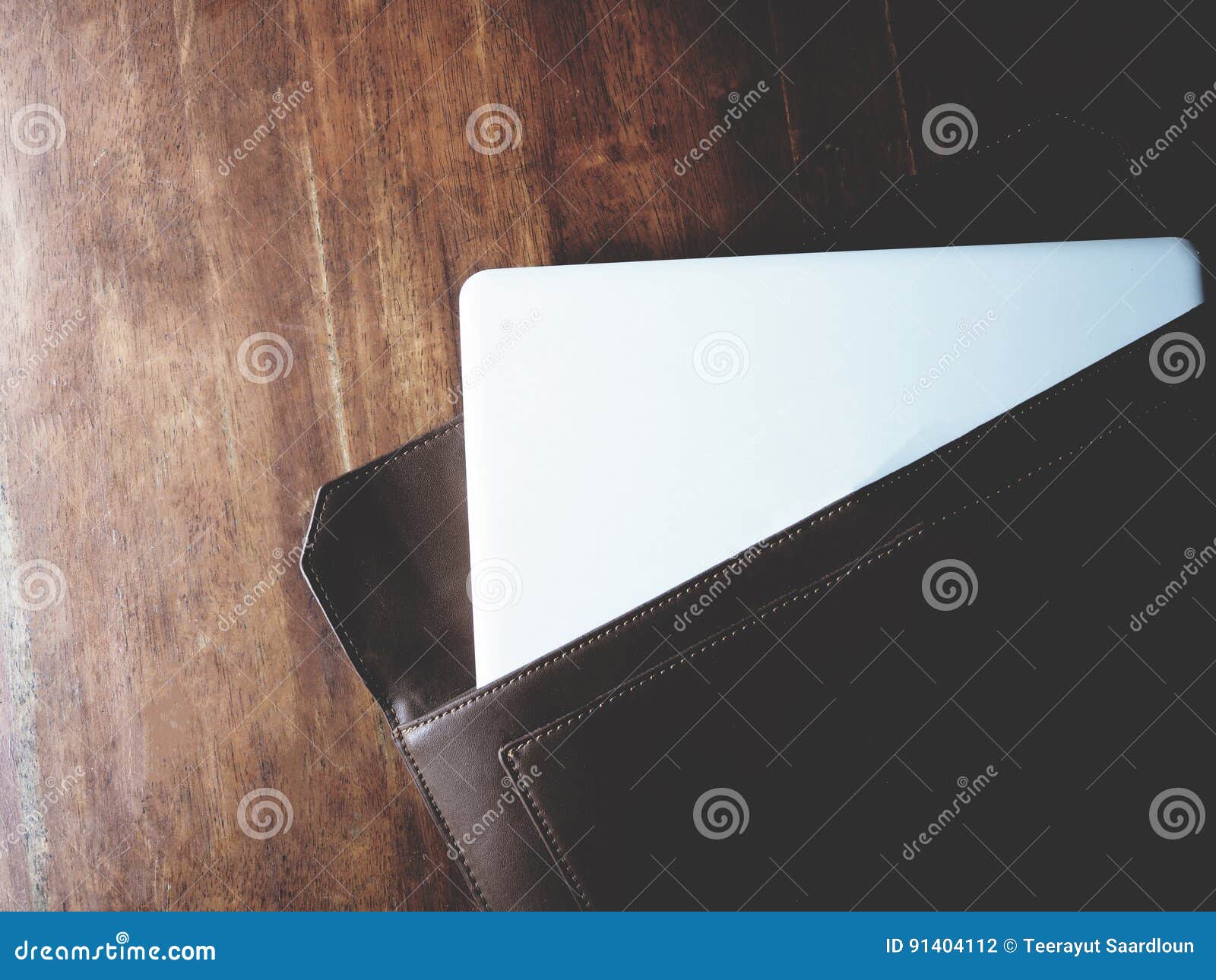 This is Laptop on Wooden Table, Minimal Style, Soft Tone Stock Photo ...